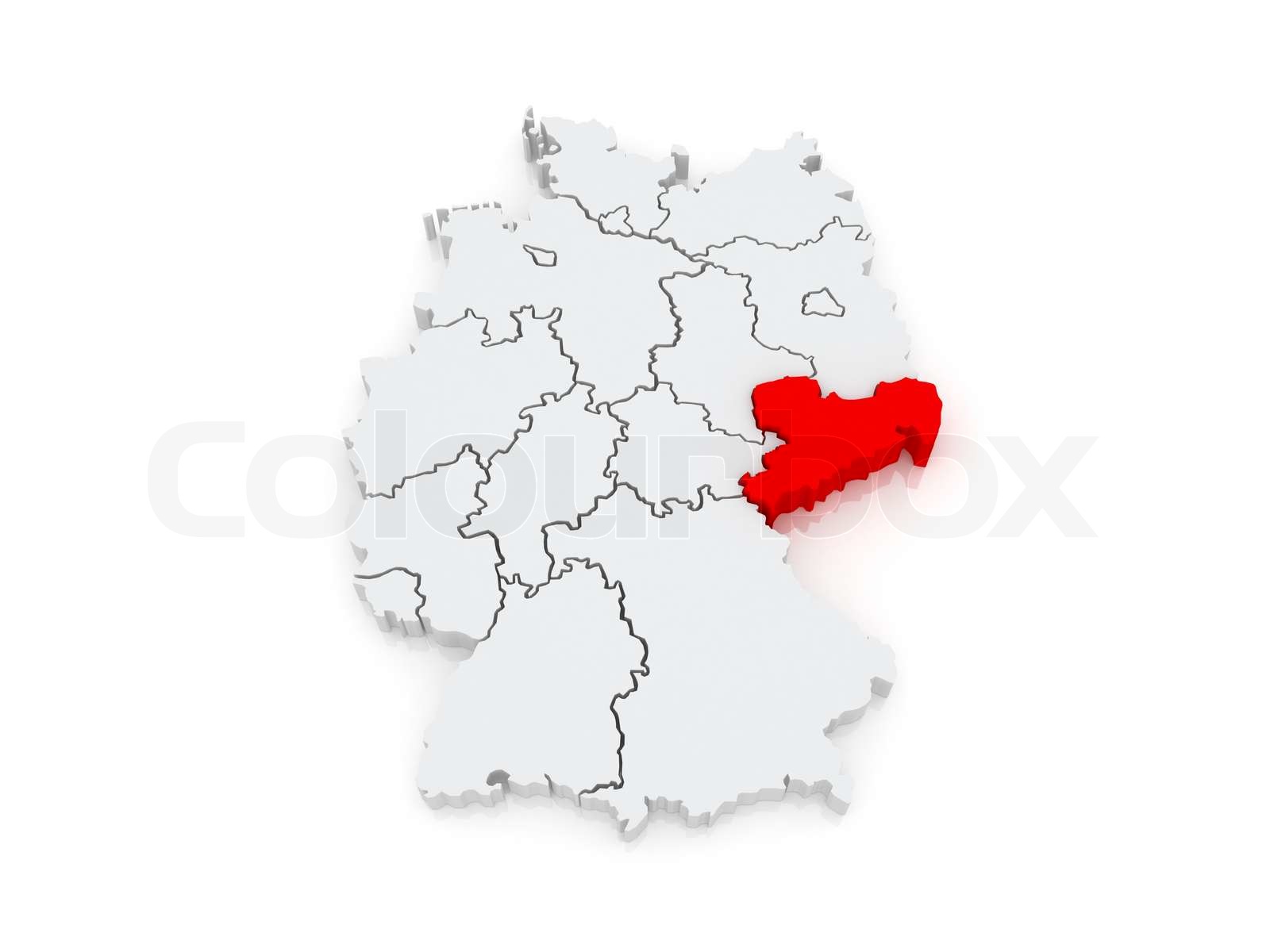 Map of Saxony. Germany. | Stock image | Colourbox