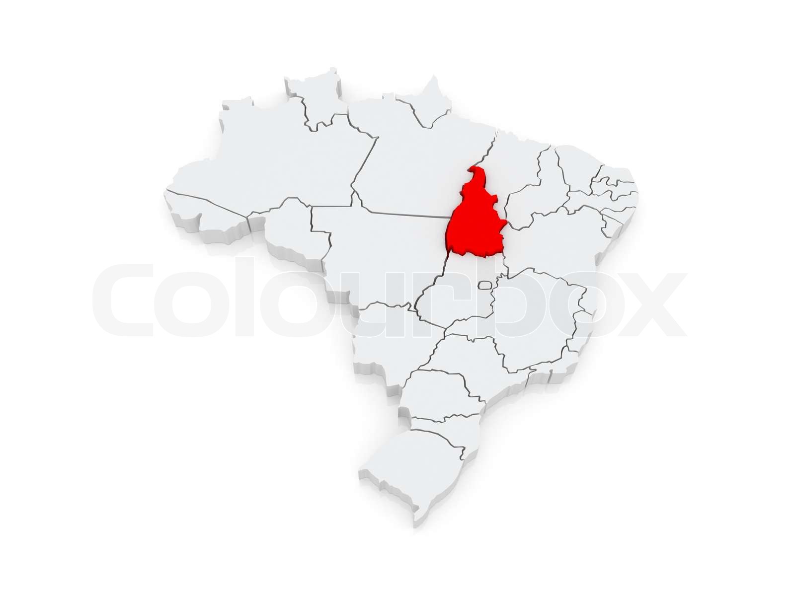 Map of Tocantins. Brazil. | Stock image | Colourbox