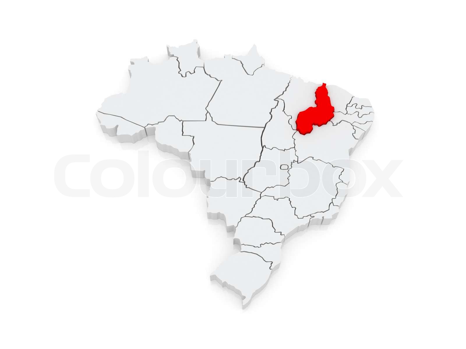 Map of Piaui. Brazil. | Stock image | Colourbox