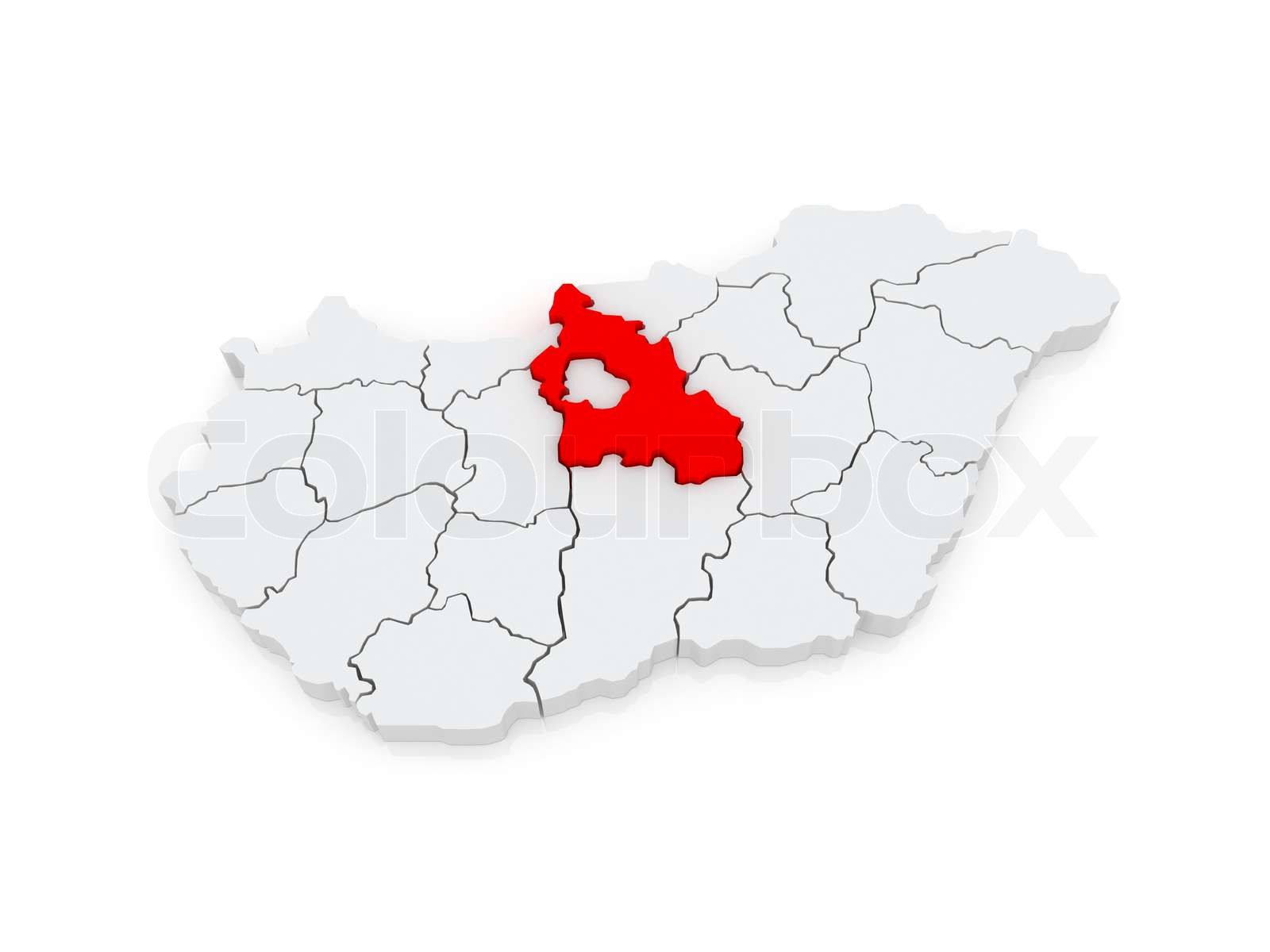 Map of Pest. Hungary. | Stock image | Colourbox