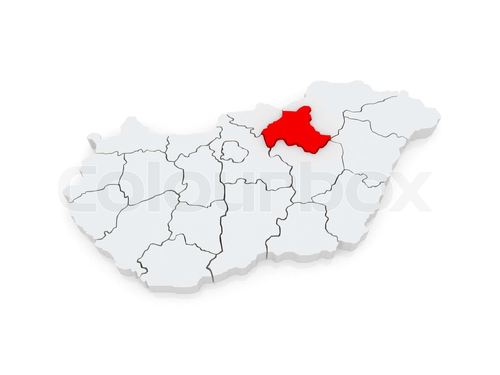 Map of Heves. Hungary. | Stock image | Colourbox