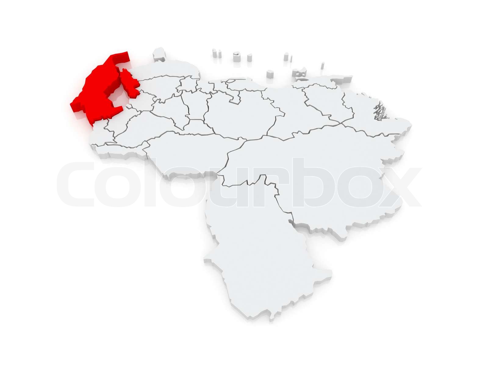 Map of Zulia. Venezuela. | Stock image | Colourbox