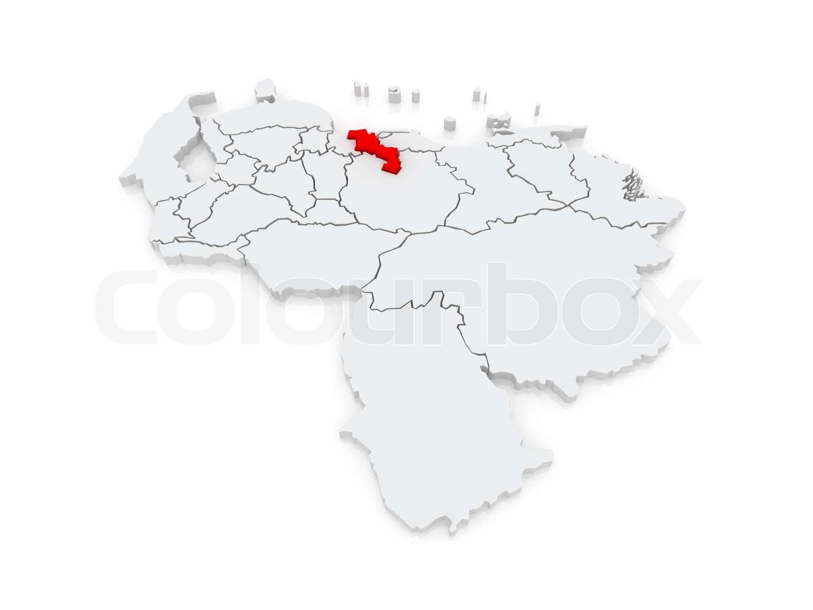 Map of Aragua. Venezuela. | Stock image | Colourbox