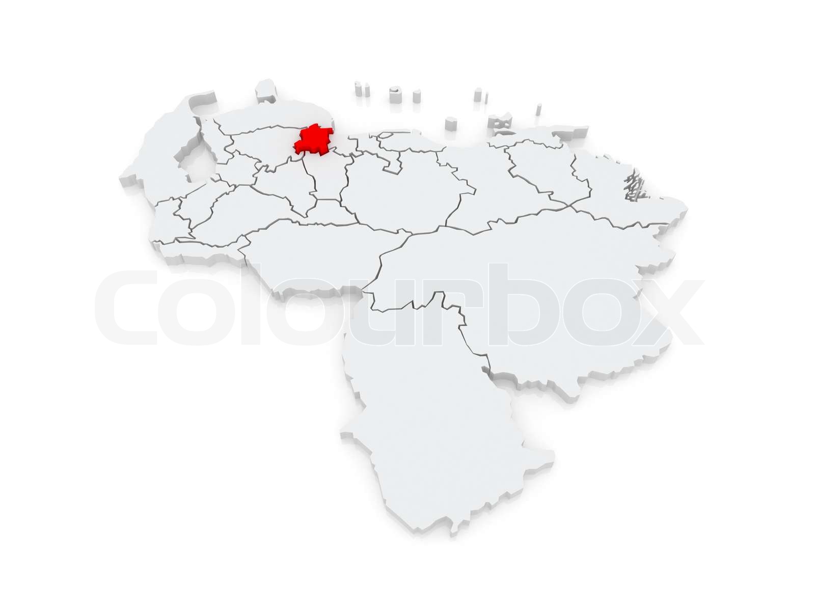 Map of Yaracuy. Venezuela. | Stock image | Colourbox