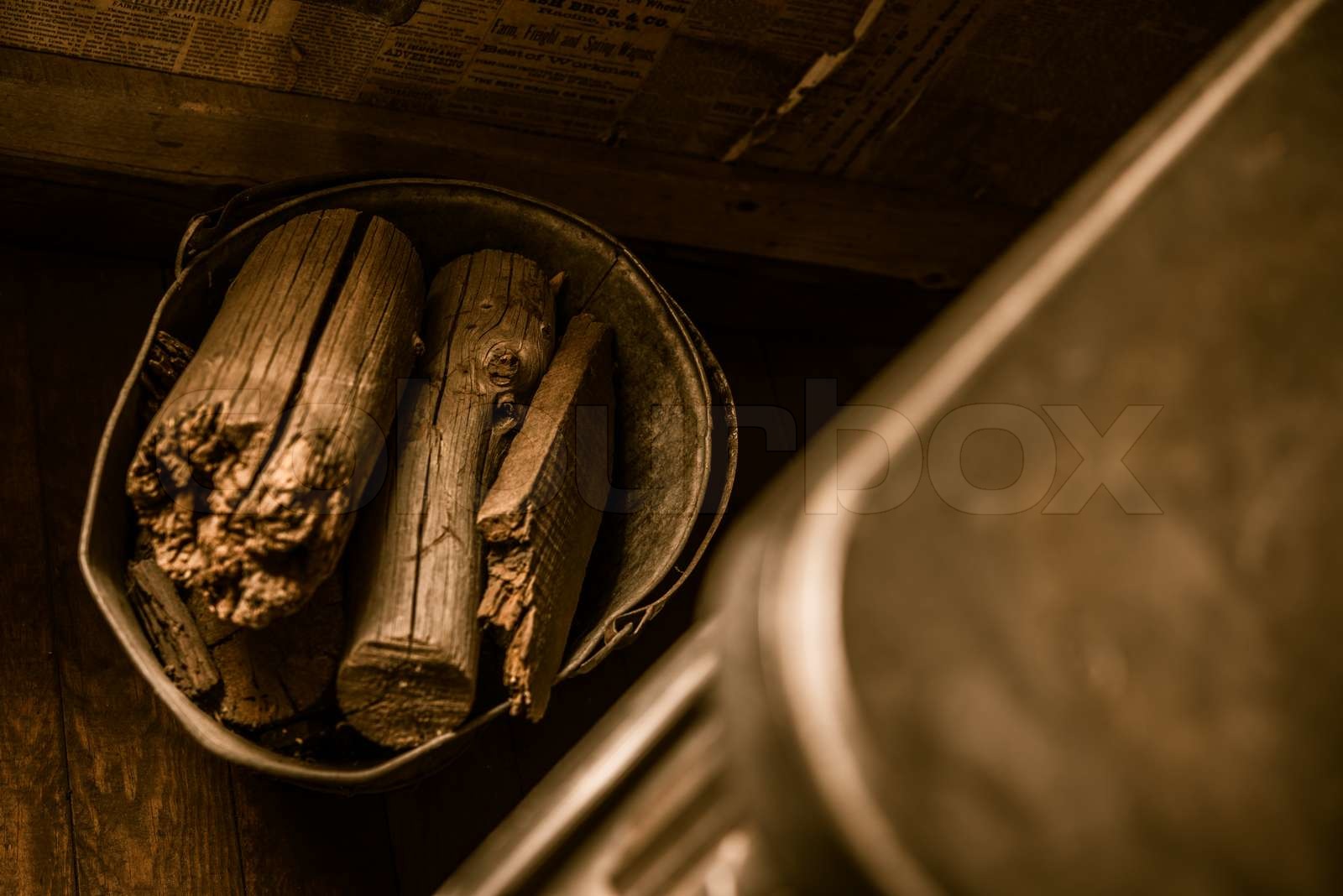 Firewood Logs Bucket | Stock image | Colourbox