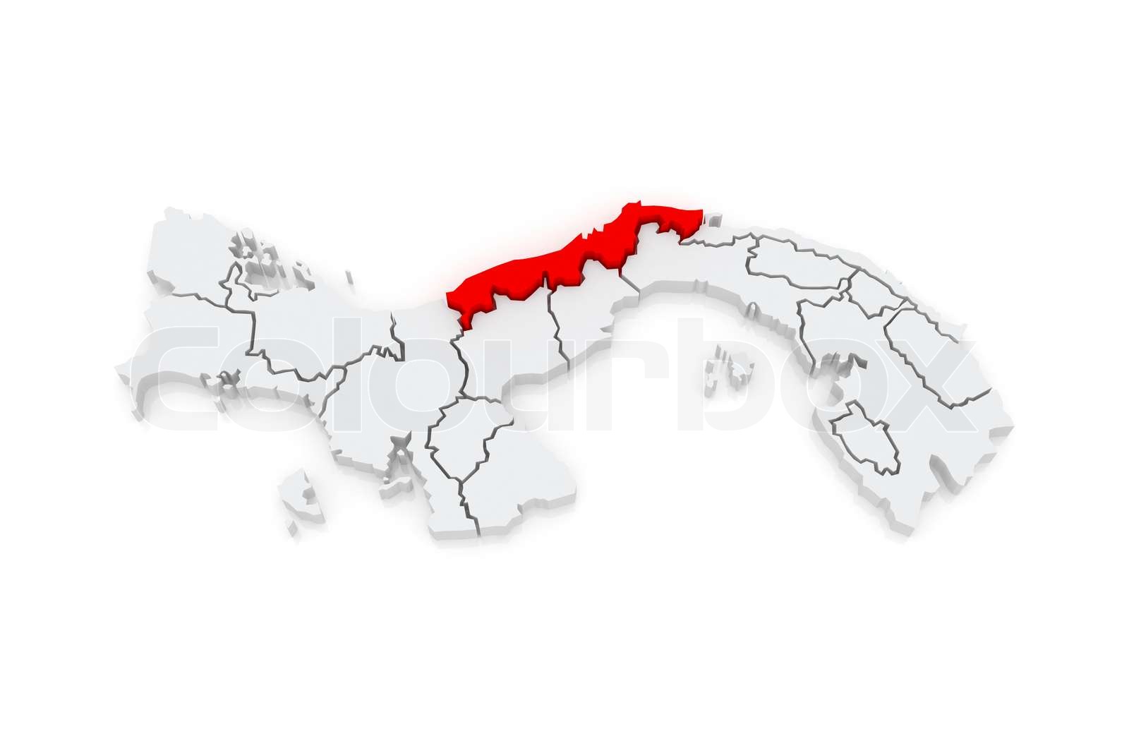 Map of Colon. Panama. | Stock image | Colourbox