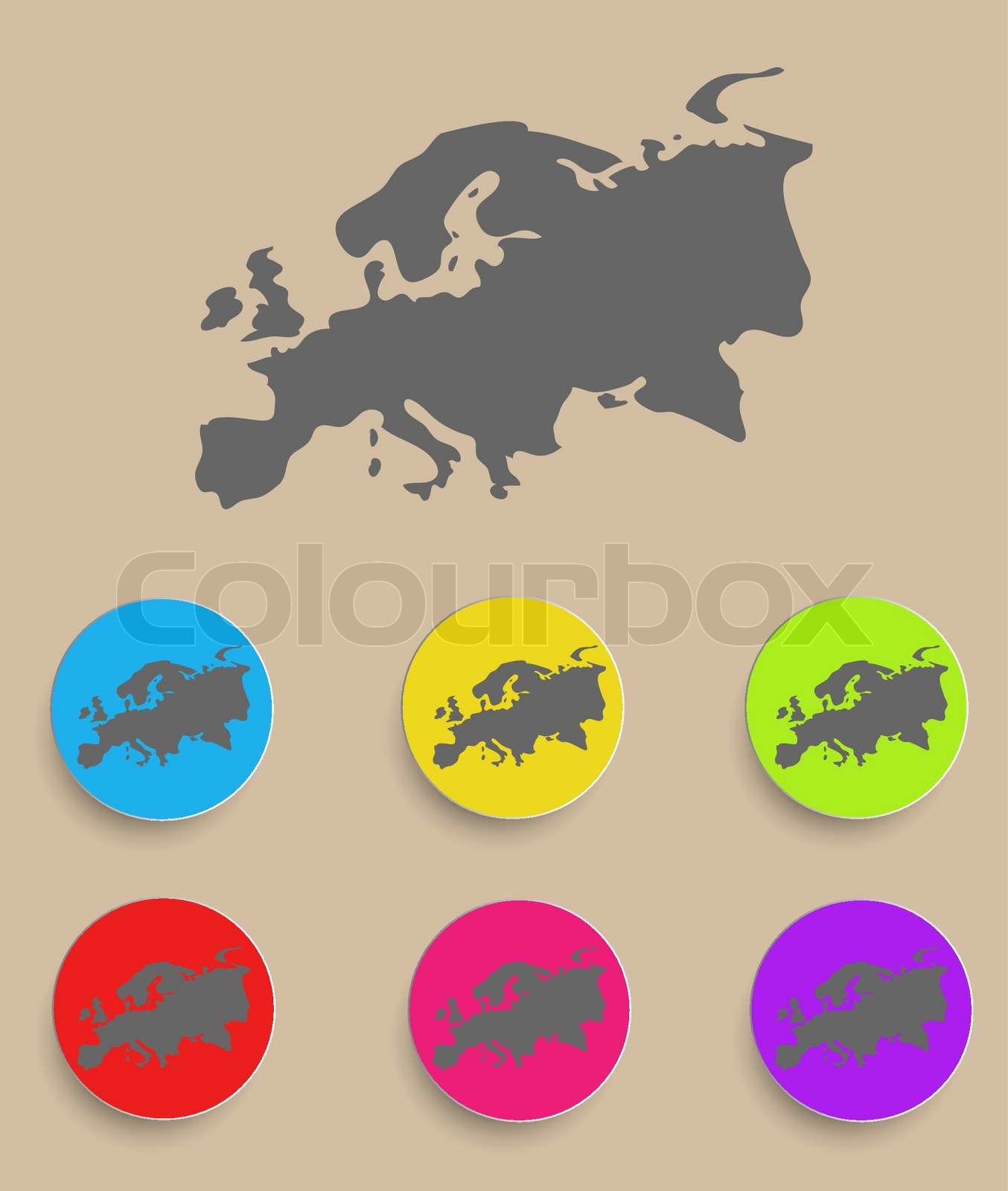 Europe Map - icon isolated. Vector | Stock vector | Colourbox