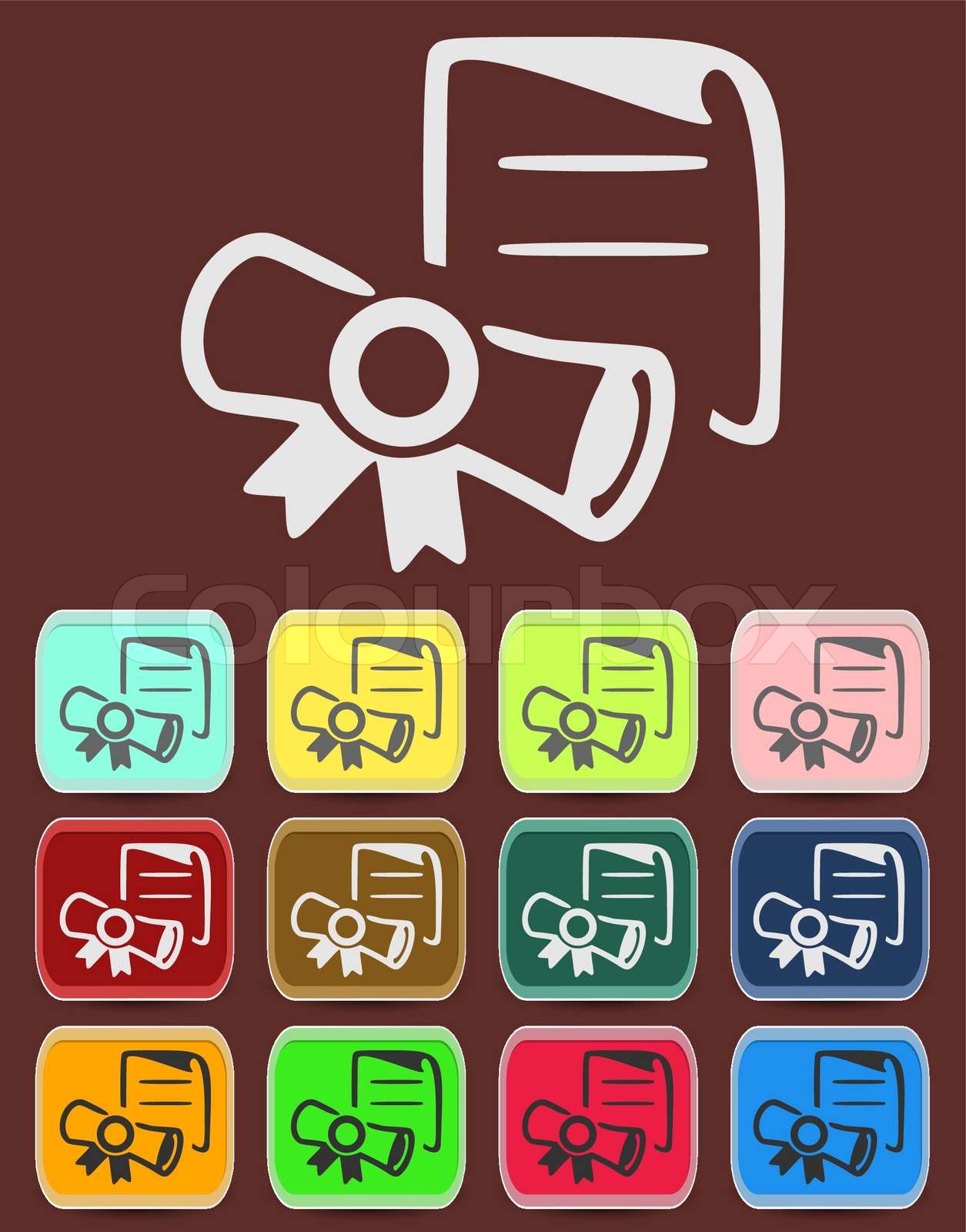 Diploma wrapped with ribbon - Vector | Stock vector | Colourbox