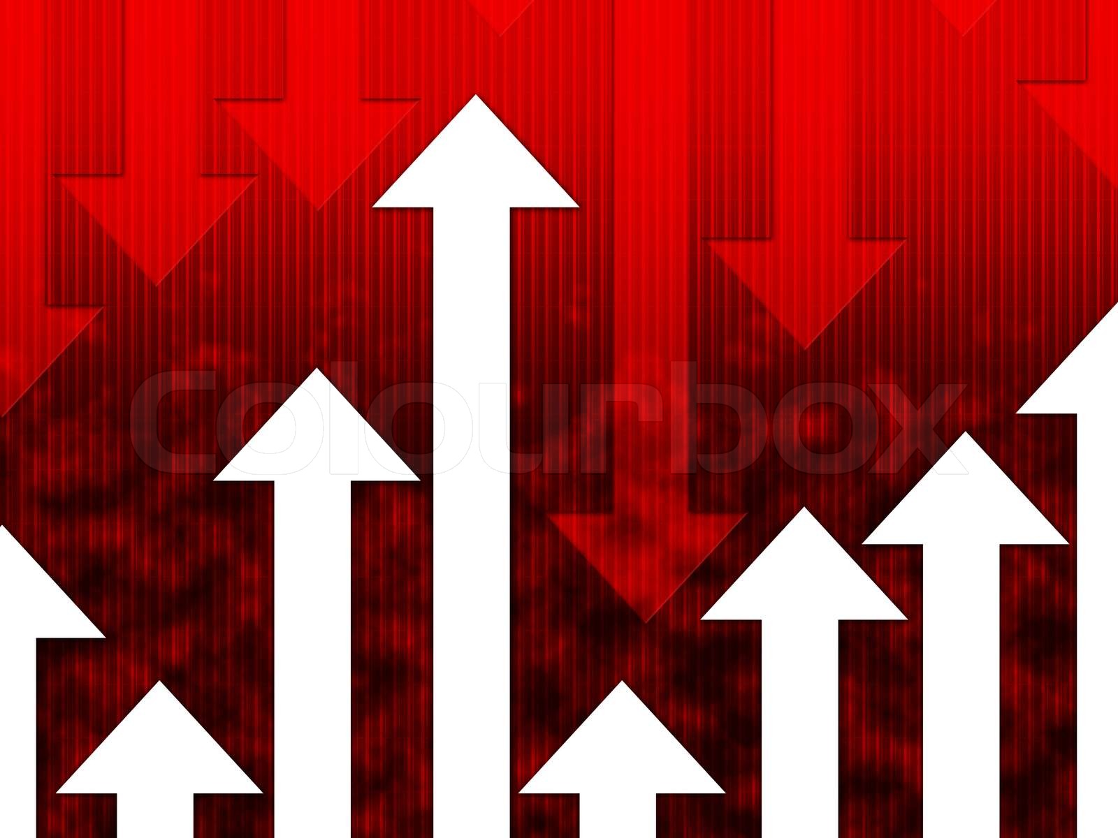 rote Pfeile Hintergrund zeigt nach oben nach unten oder zeigen | Stock ...