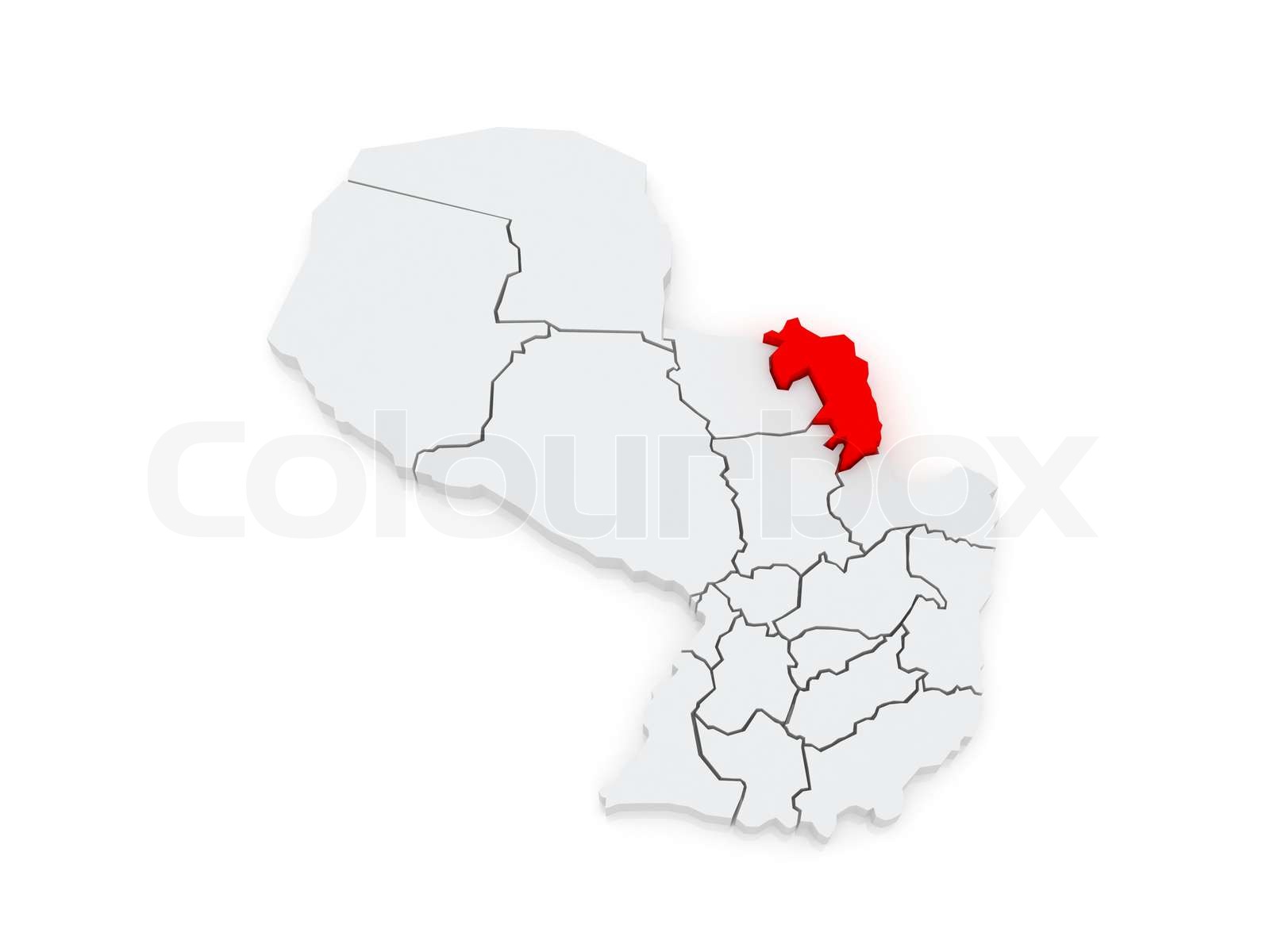 Map of Amambay. Paraguay. | Stock image | Colourbox