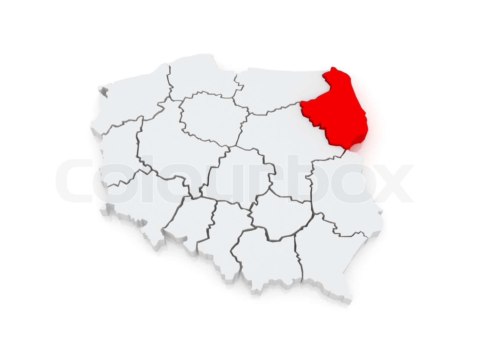 Map of Podlasie. Poland. | Stock image | Colourbox