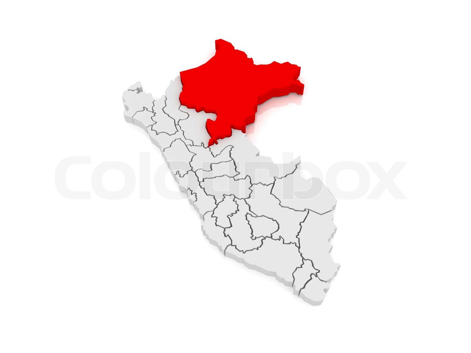 Map of Loreto. Peru. | Stock image | Colourbox