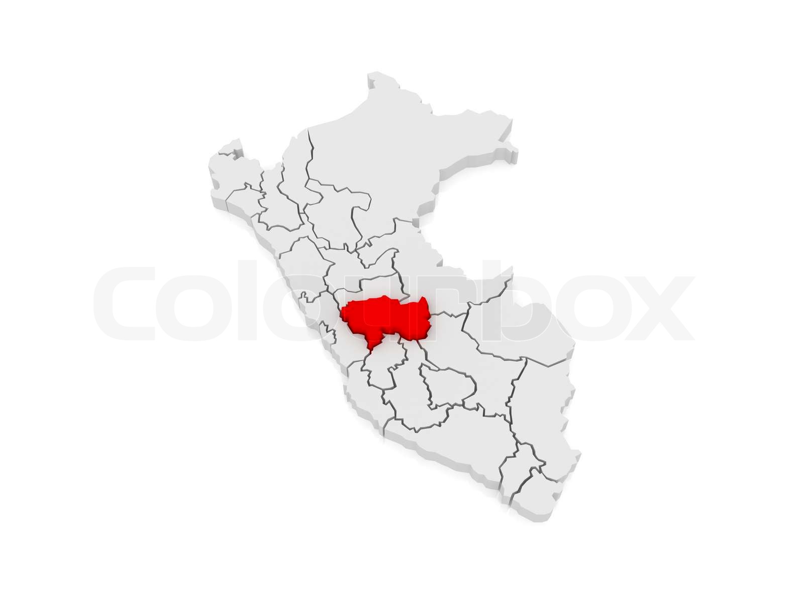 Map of Junin. Peru. | Stock image | Colourbox