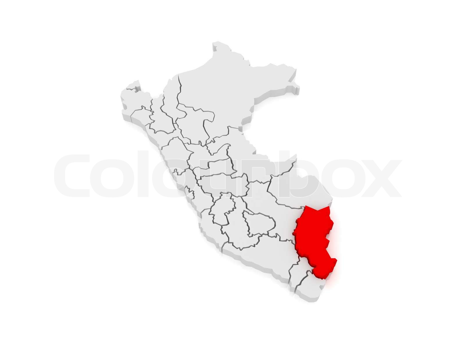Map of Puno. Peru. | Stock image | Colourbox