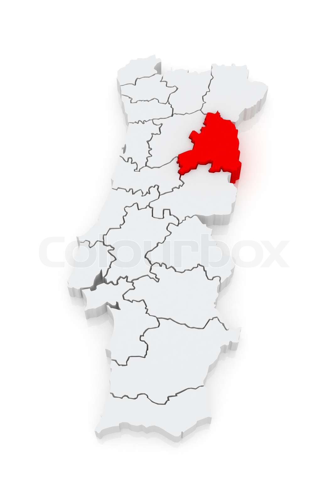 Karte von Guarda. Portugal. | Stock Bild | Colourbox