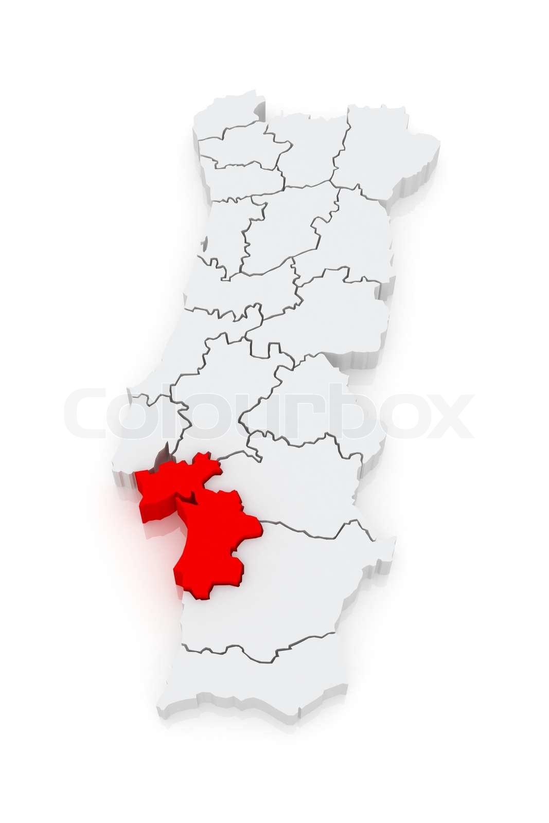 Map of Setubal. Portugal. | Stock image | Colourbox