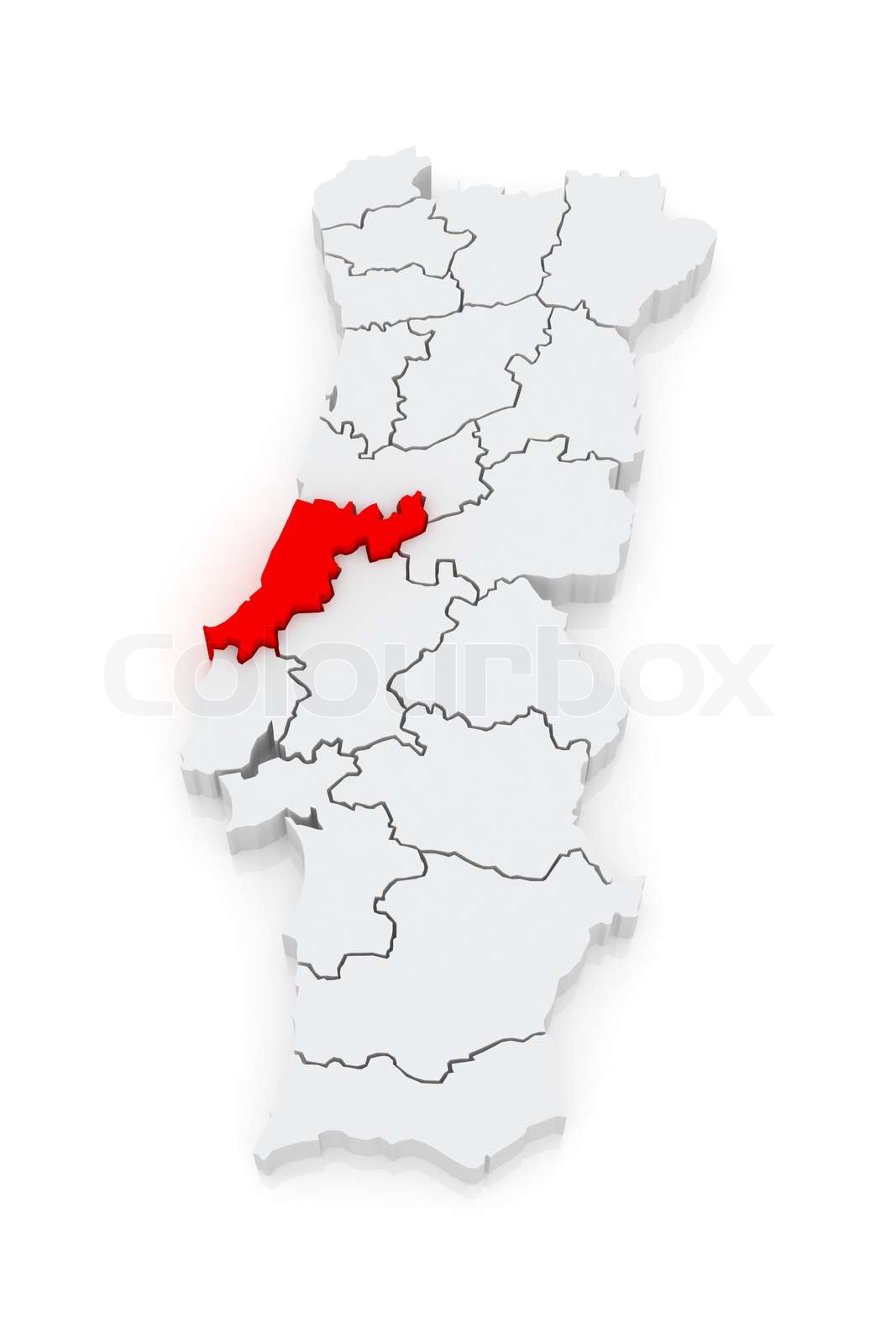 Map of Leiria. Portugal. | Stock image | Colourbox