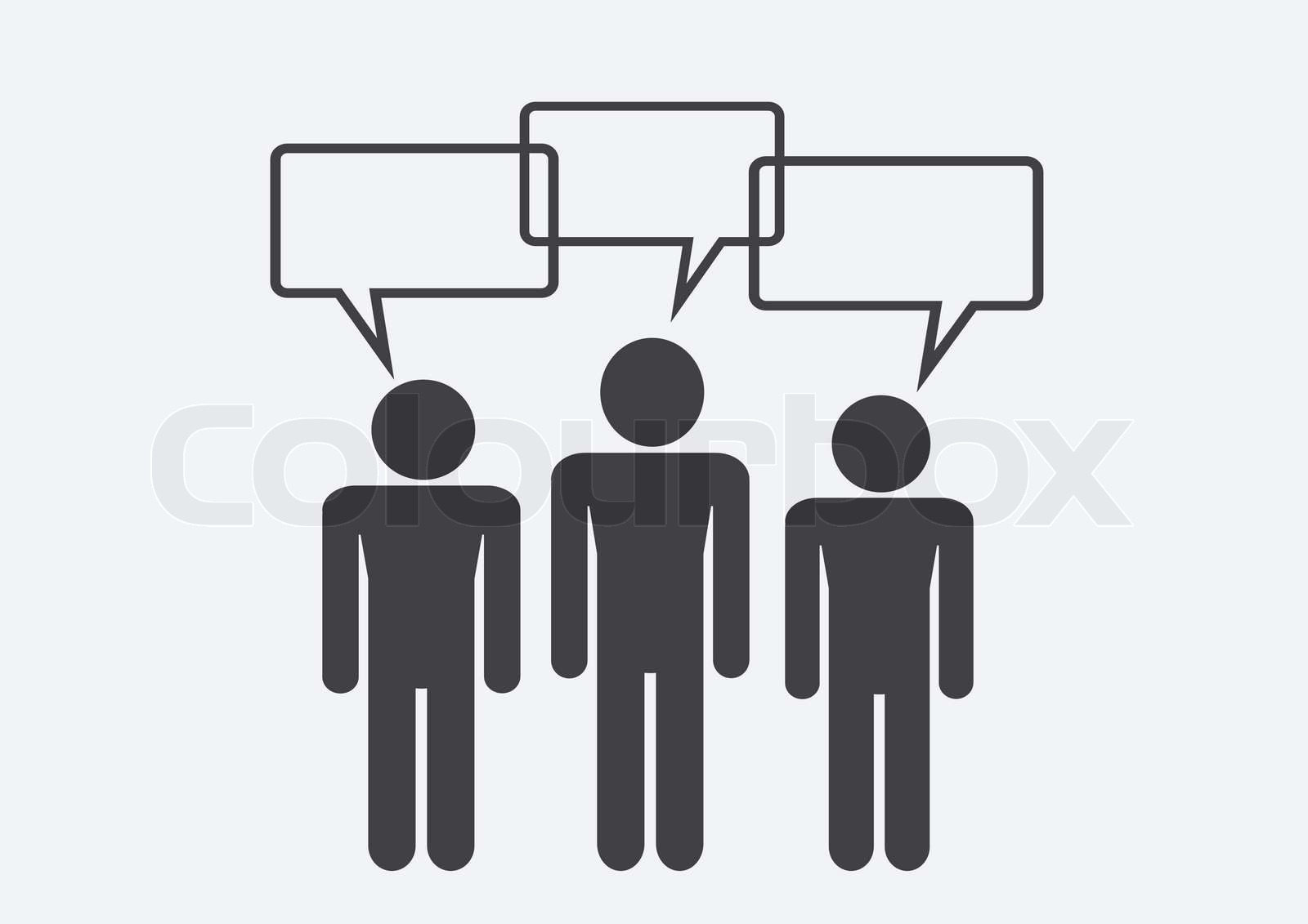 Man People Thinking Talking Conversation Icon Symbol Sign Pictogram ...
