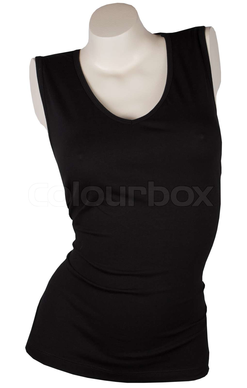 Black female tank top mannequin. Isolated on white | Stock image ...