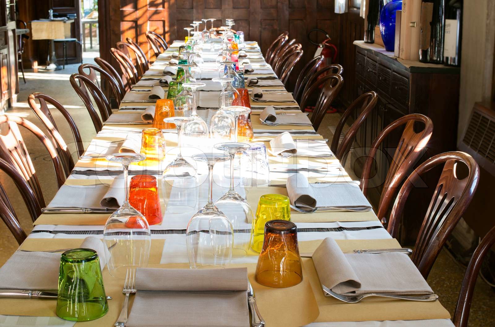 Table in an Italian restaurant | Stock image | Colourbox