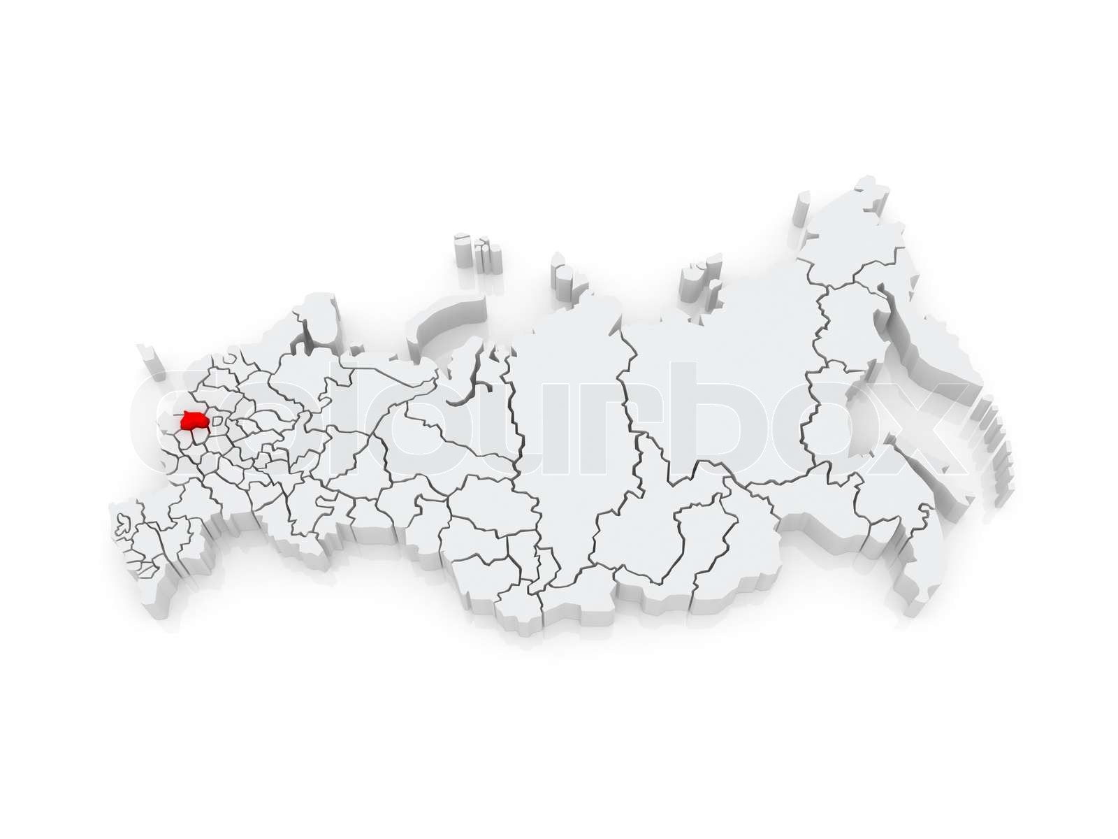 Map of the Russian Federation. Kaluga region. | Stock image | Colourbox