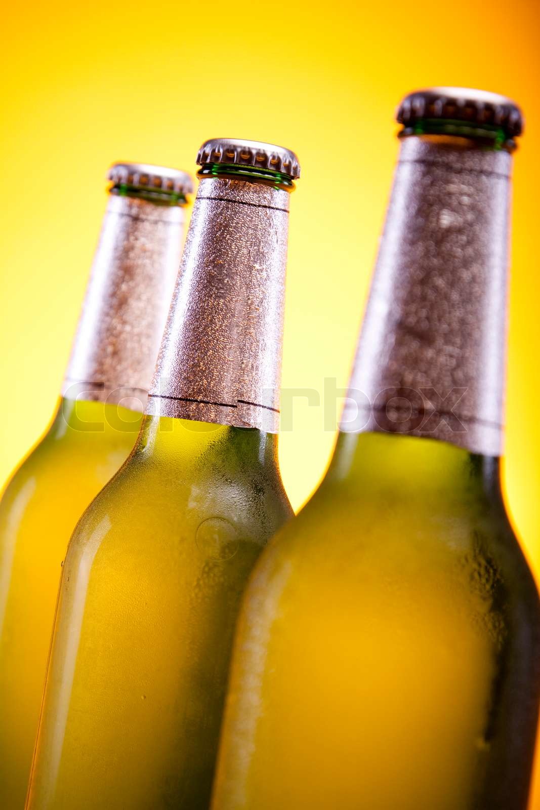 Perfectly chilled beer, in ideal yellow color, just for your table ...