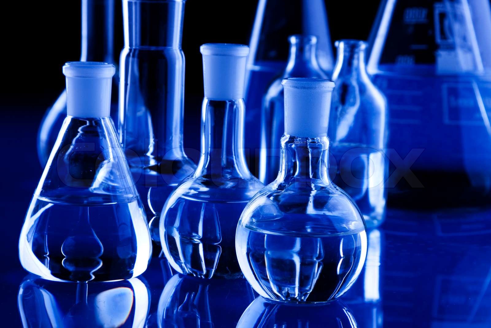 Molecules and flasks | Stock image | Colourbox