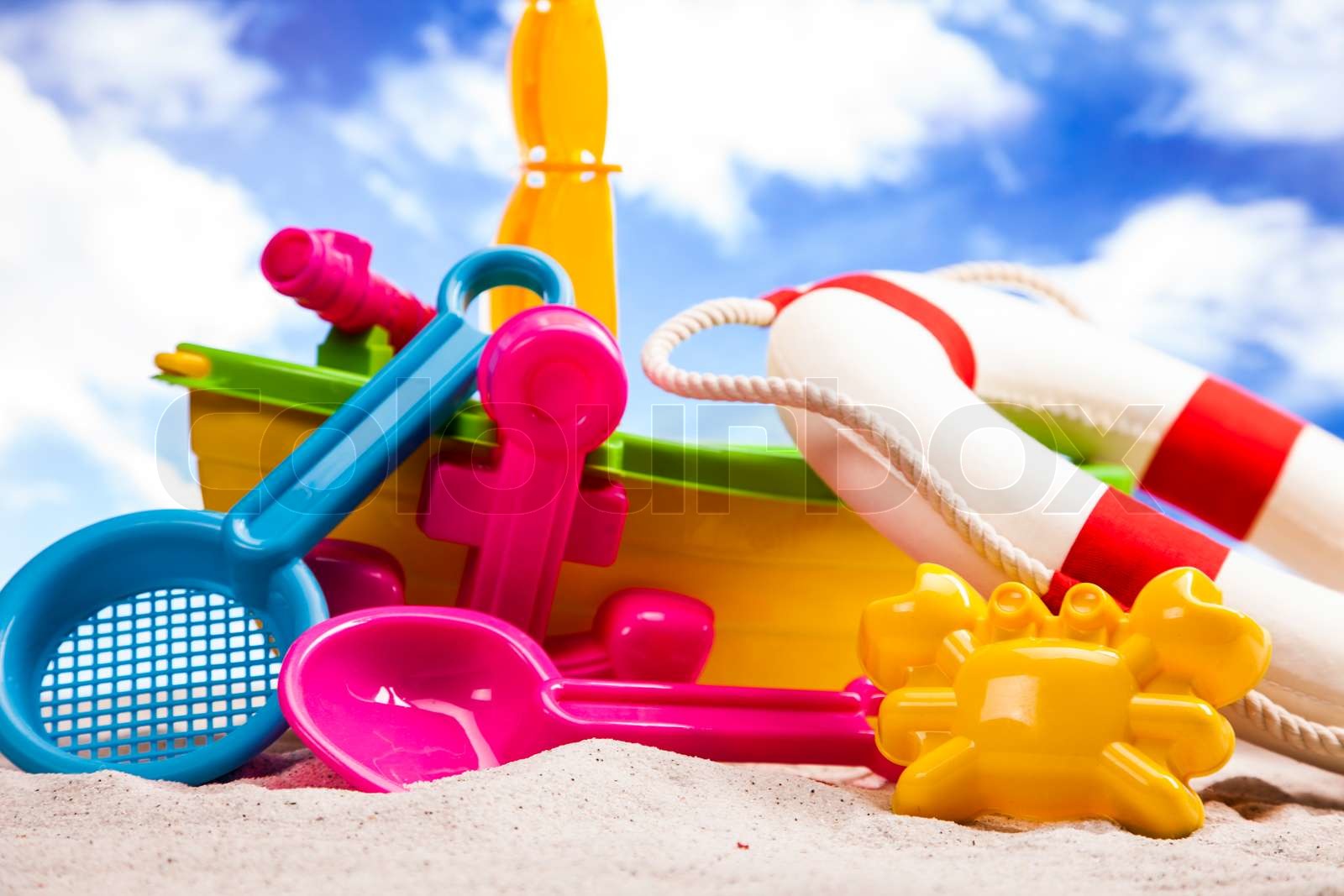 Toys on the beach | Stock image | Colourbox