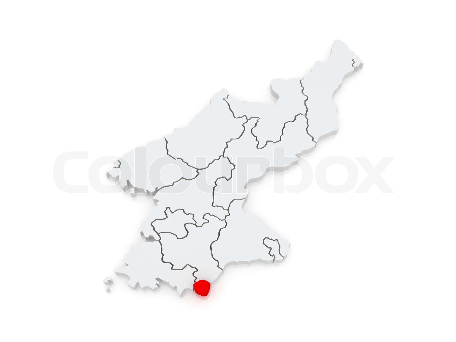 Map of Kaesong. North Korea. | Stock image | Colourbox