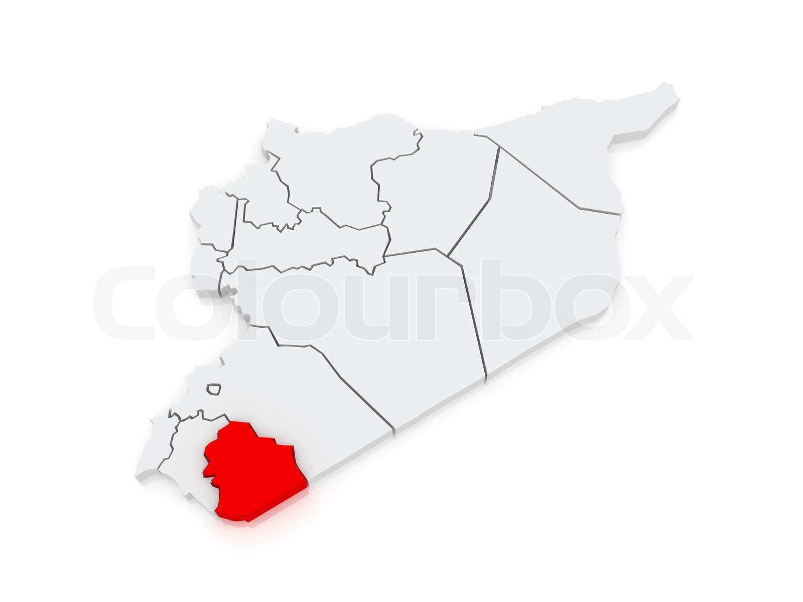 Map of Sweida. Syria. | Stock image | Colourbox
