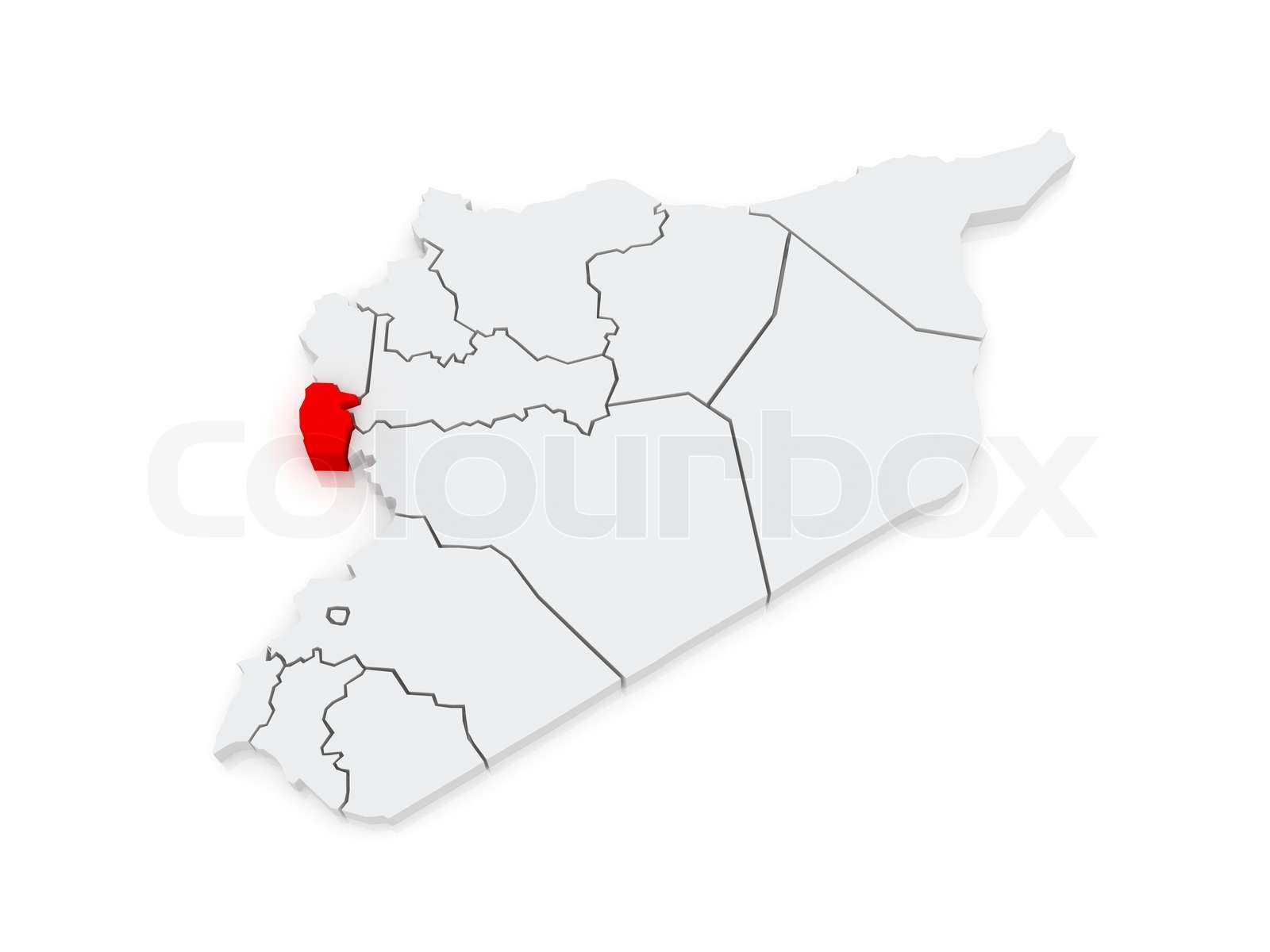Map of Tartous. Syria. | Stock image | Colourbox