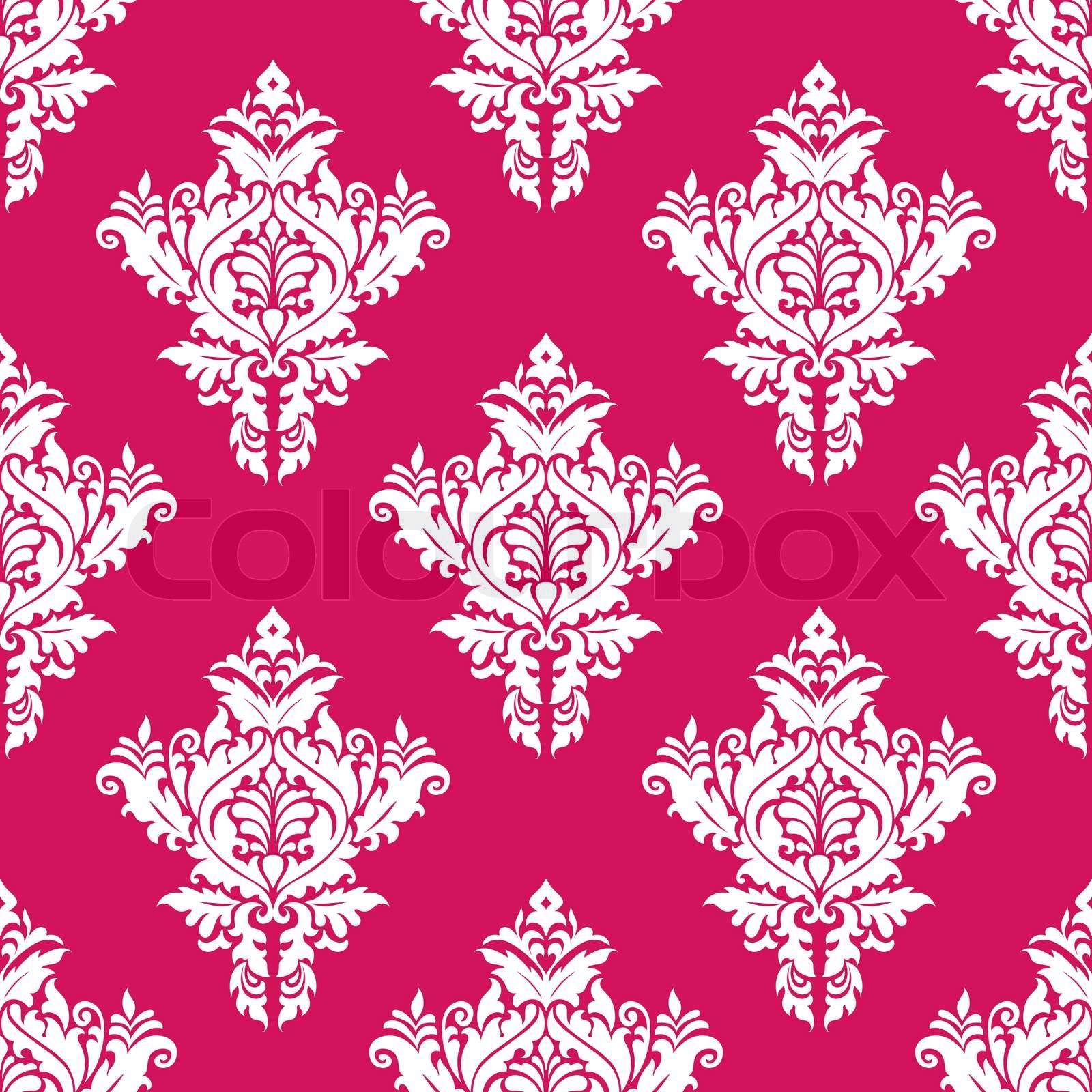 Floral seamless pink and white pattern | Stock vector | Colourbox