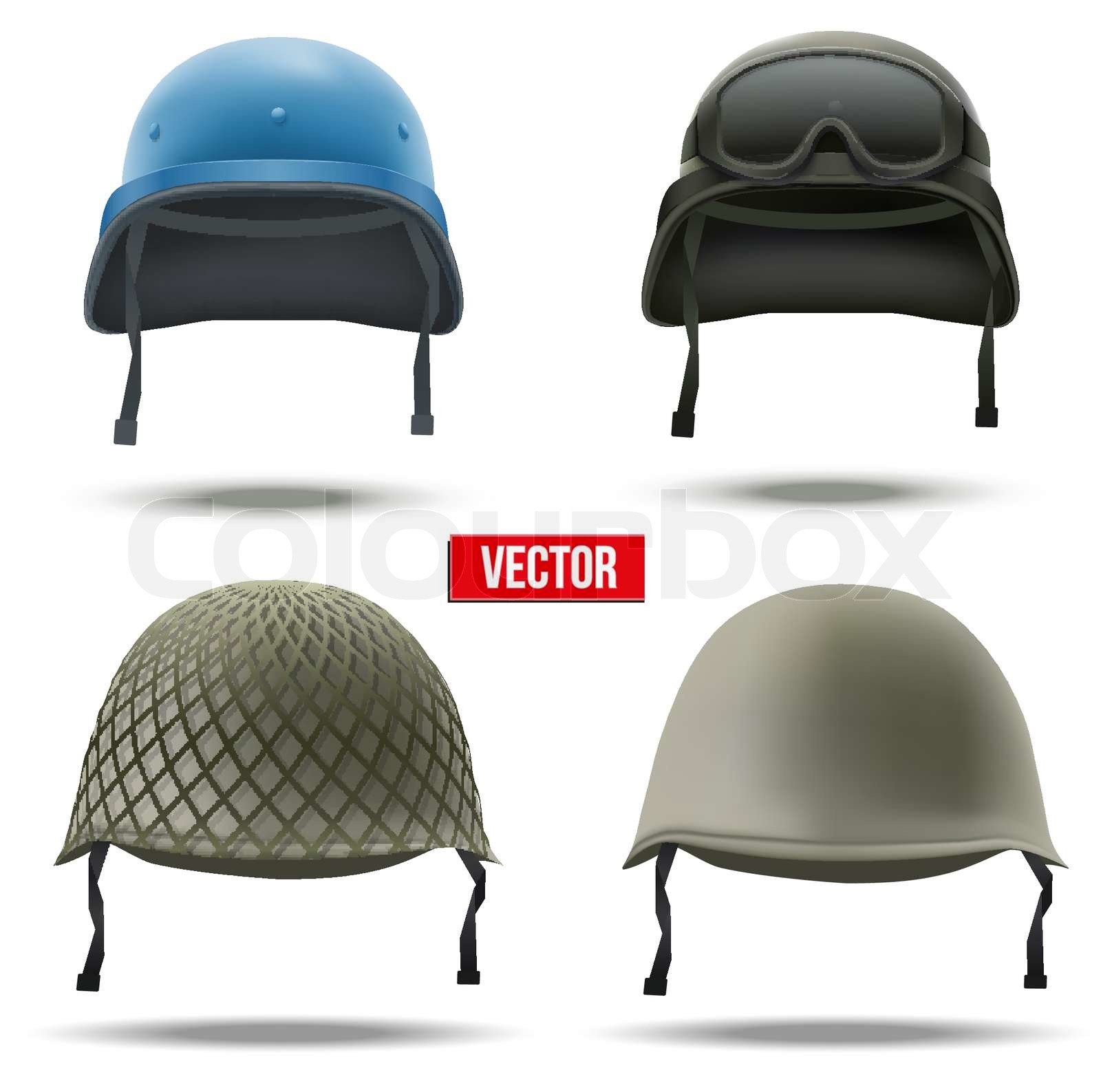 Set of Military helmets. Vector Illustration. | Stock vector | Colourbox