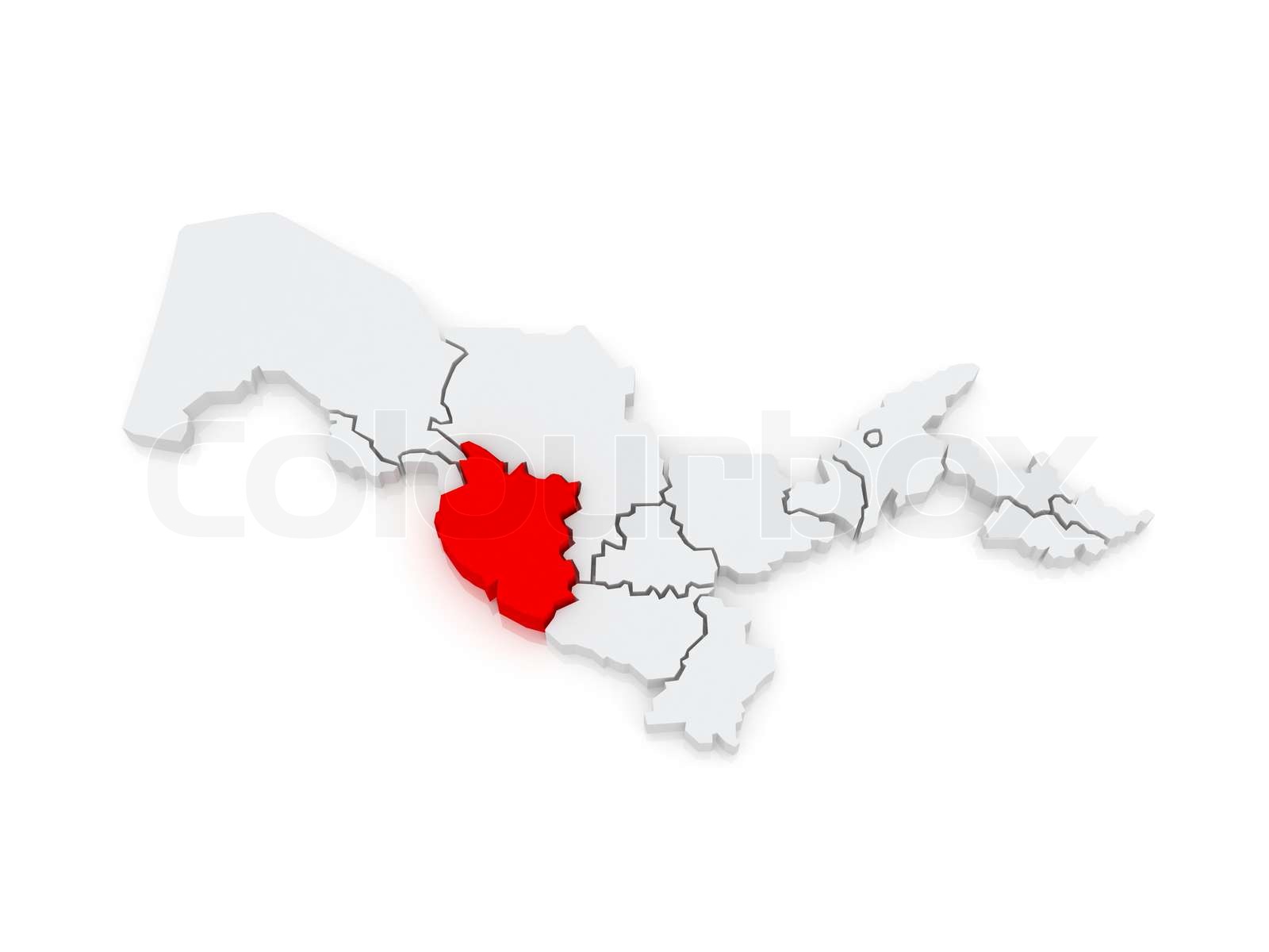 Map of Bukhara region. Uzbekistan. | Stock image | Colourbox