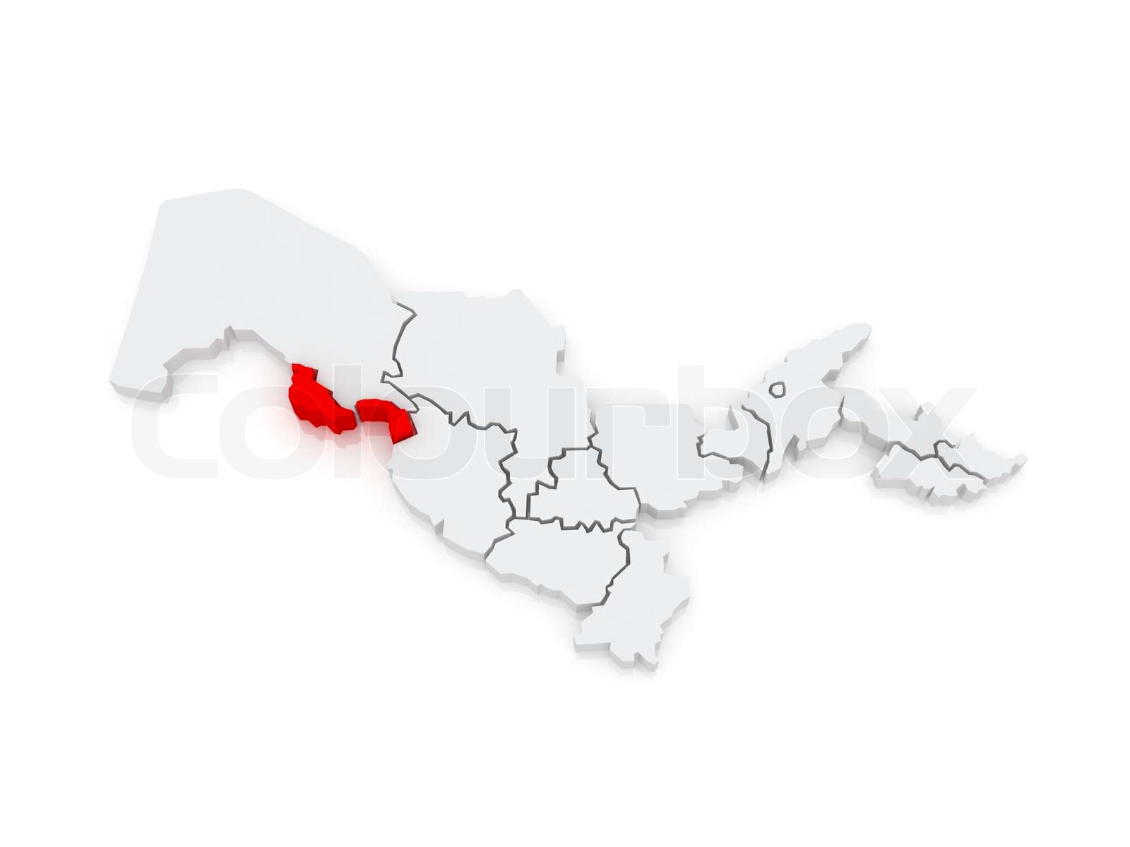 Map of Khorezm region. Uzbekistan. | Stock image | Colourbox