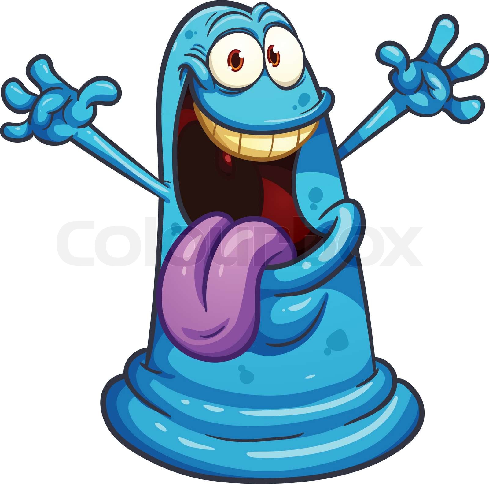 Happy blue monster | Stock vector | Colourbox