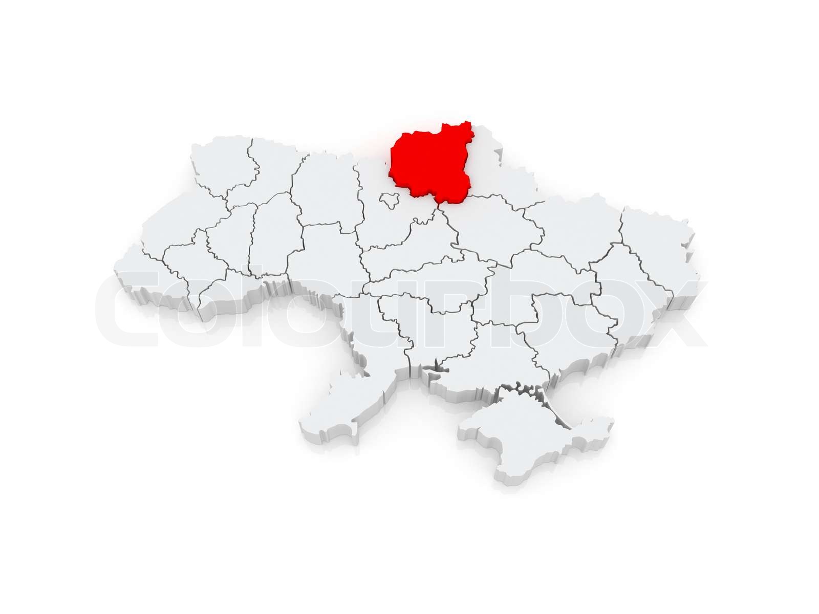 Map of Chernihiv region. Ukraine. | Stock image | Colourbox