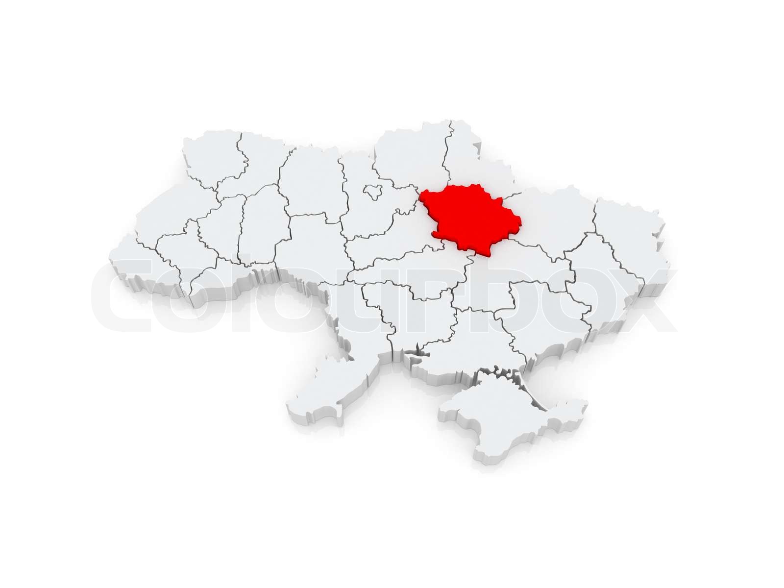 Map of Poltava region. Ukraine. | Stock image | Colourbox
