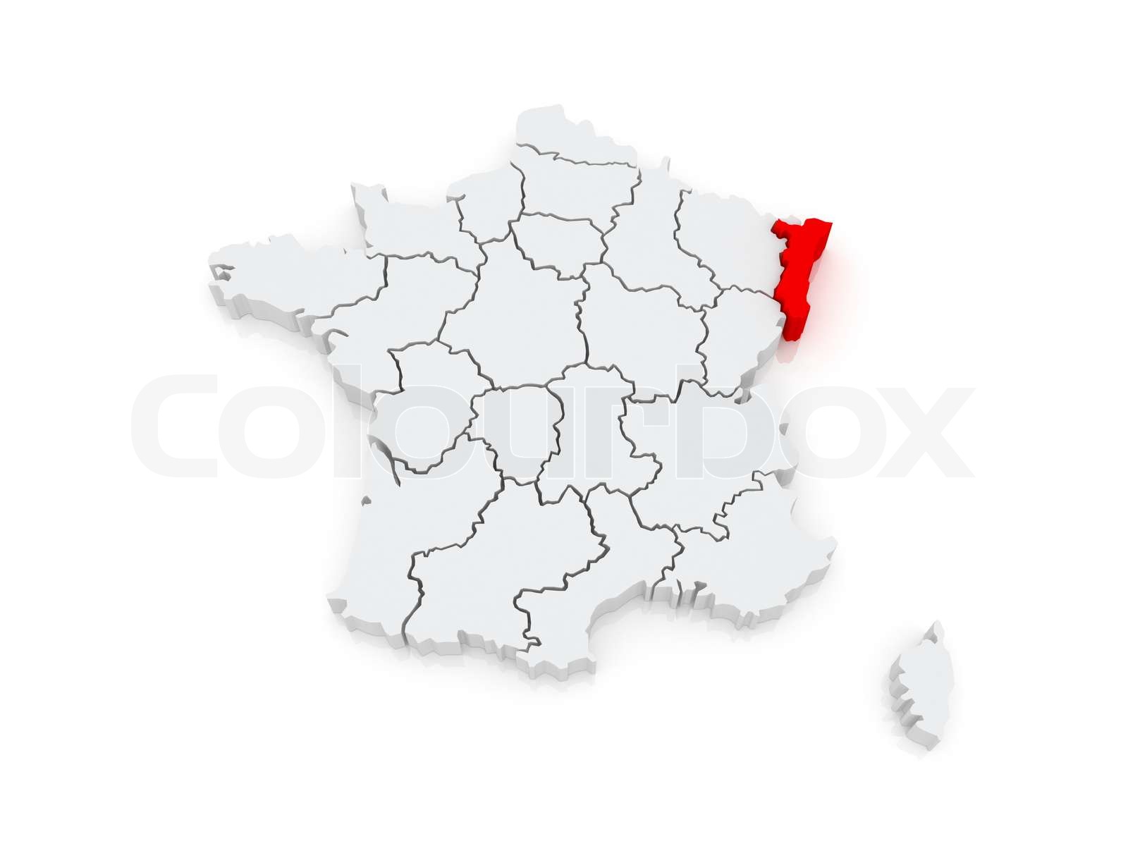 Map of Alsace. France. | Stock image | Colourbox