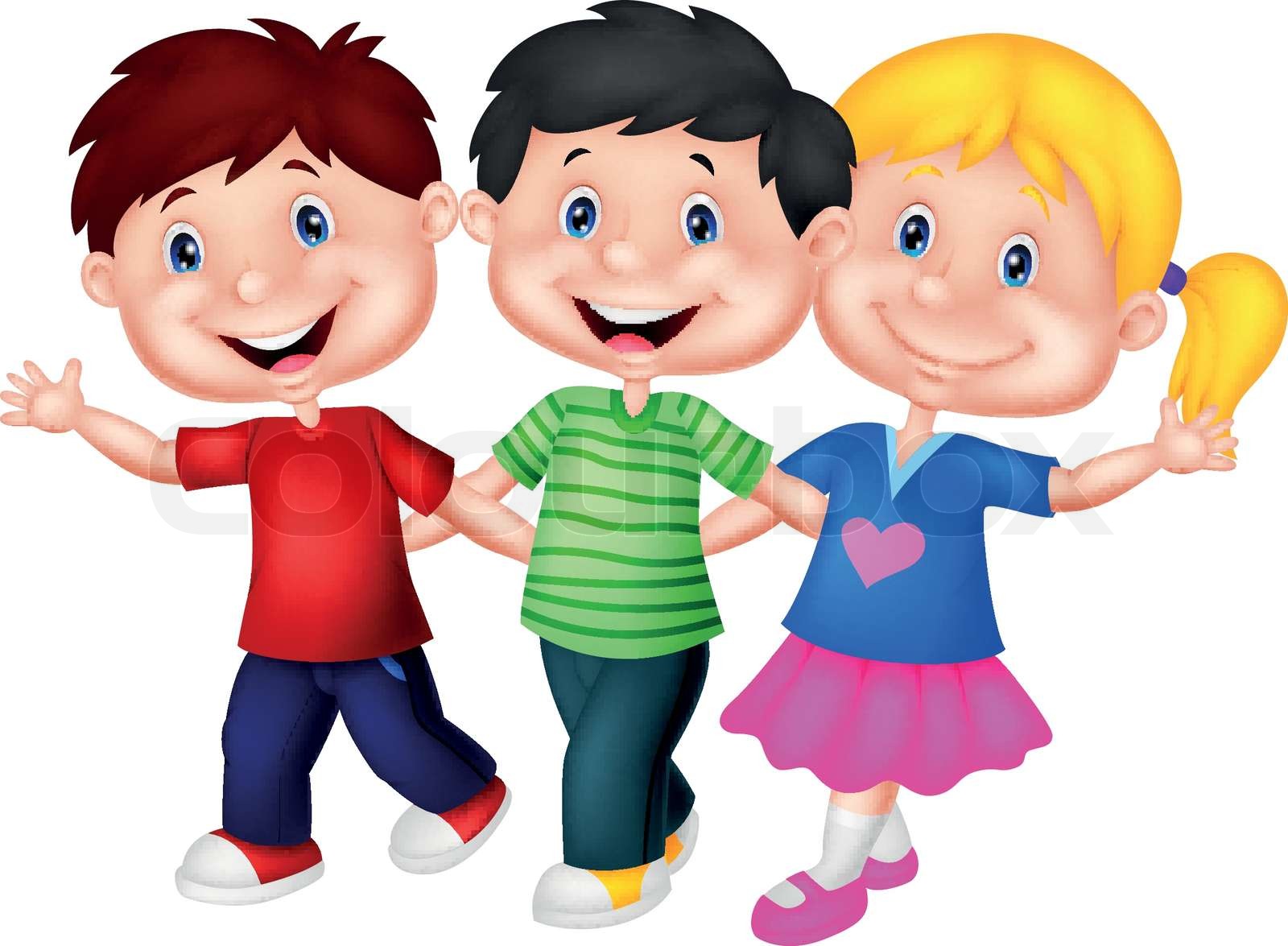 Cartoon Kids Being Friendly