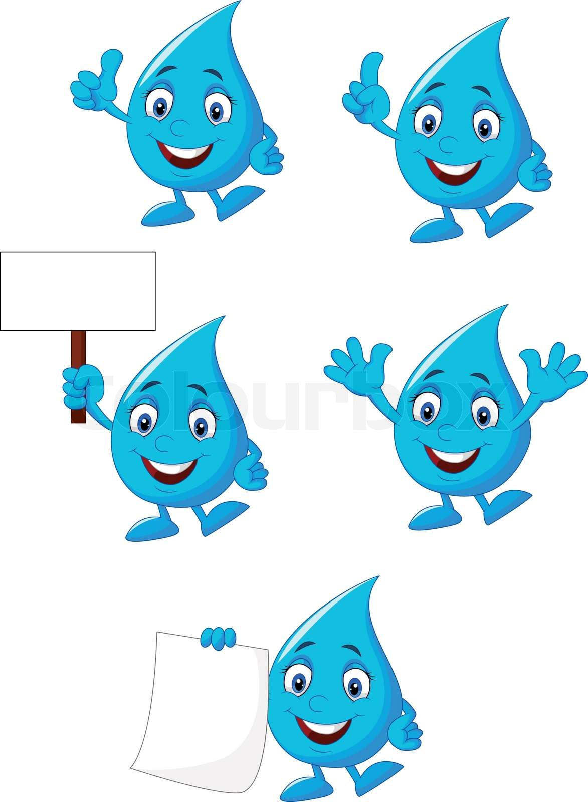 Cartoon blaue Wasser Sammlungssatz | Stock-Vektor | Colourbox