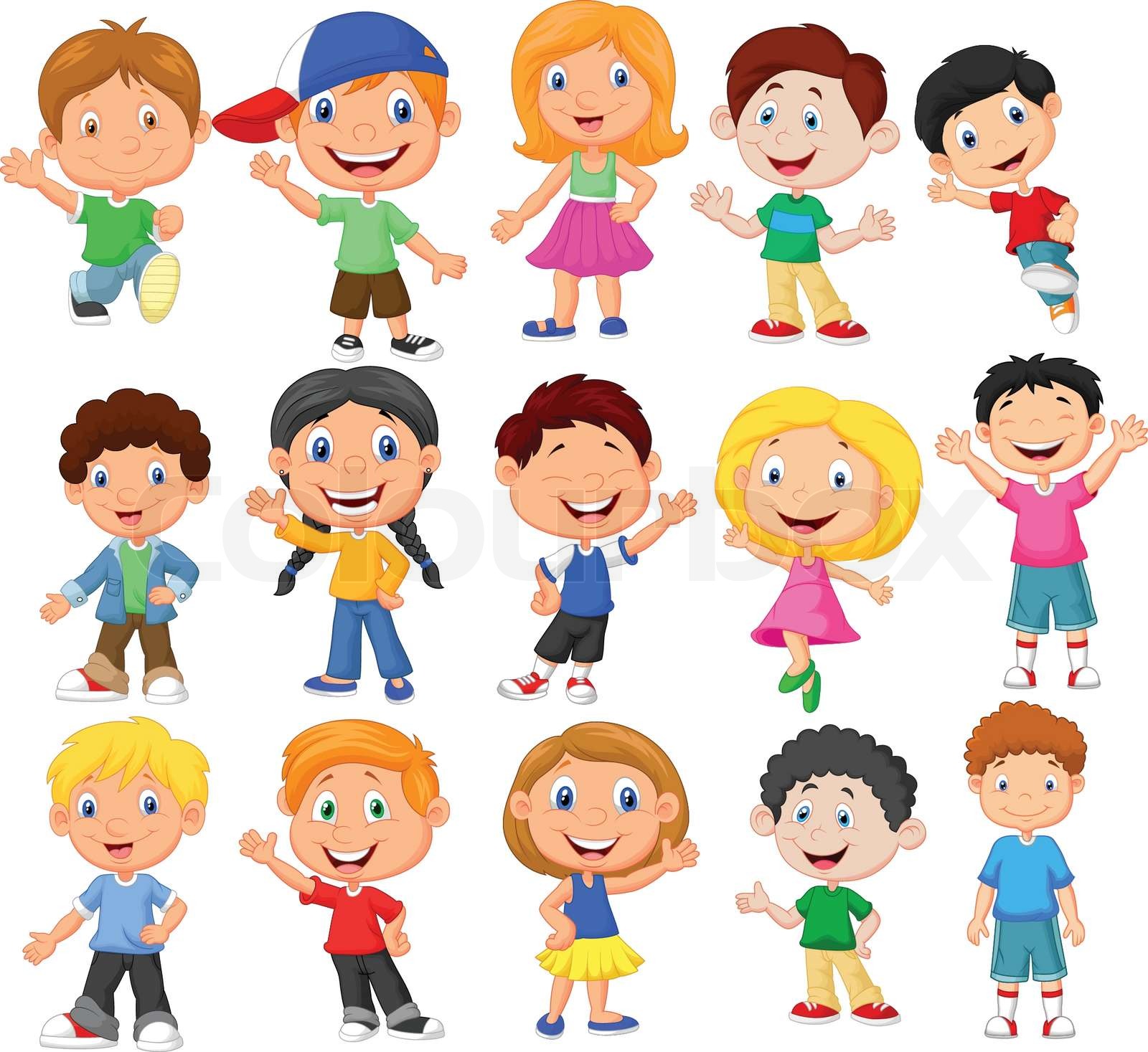 Happy kid cartoon collection | Stock vector | Colourbox