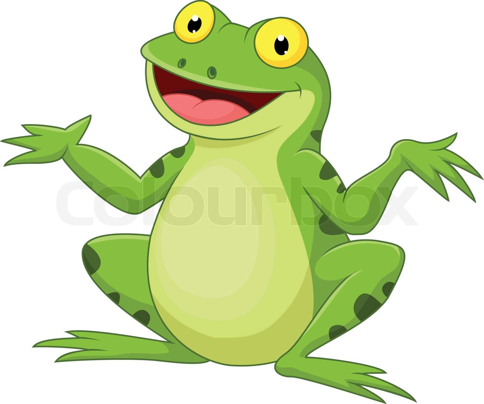 lustige Cartoon grün Frosch | Stock-Vektor | Colourbox