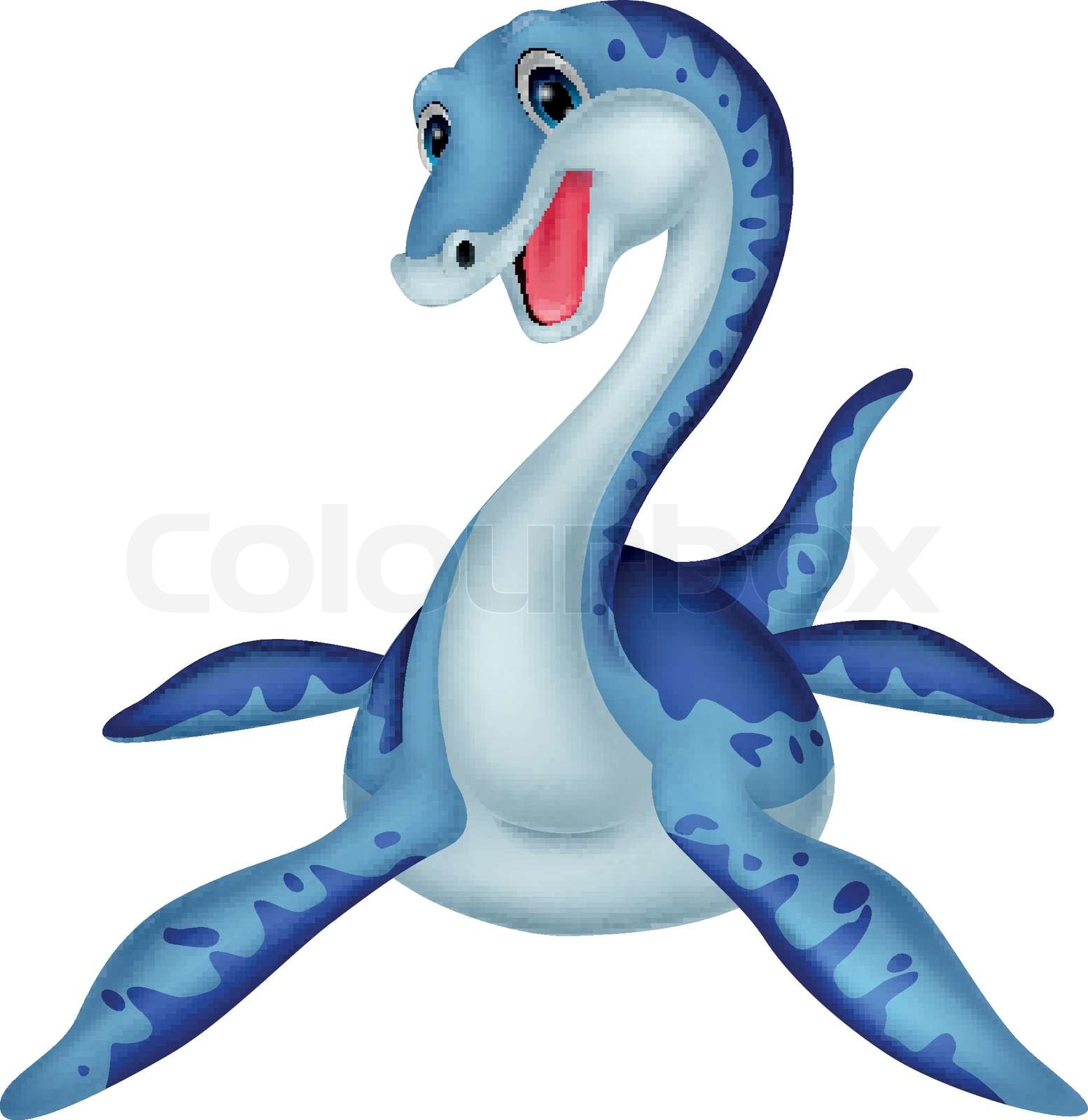 Cute plesiosaurus cartoon | Stock vector | Colourbox