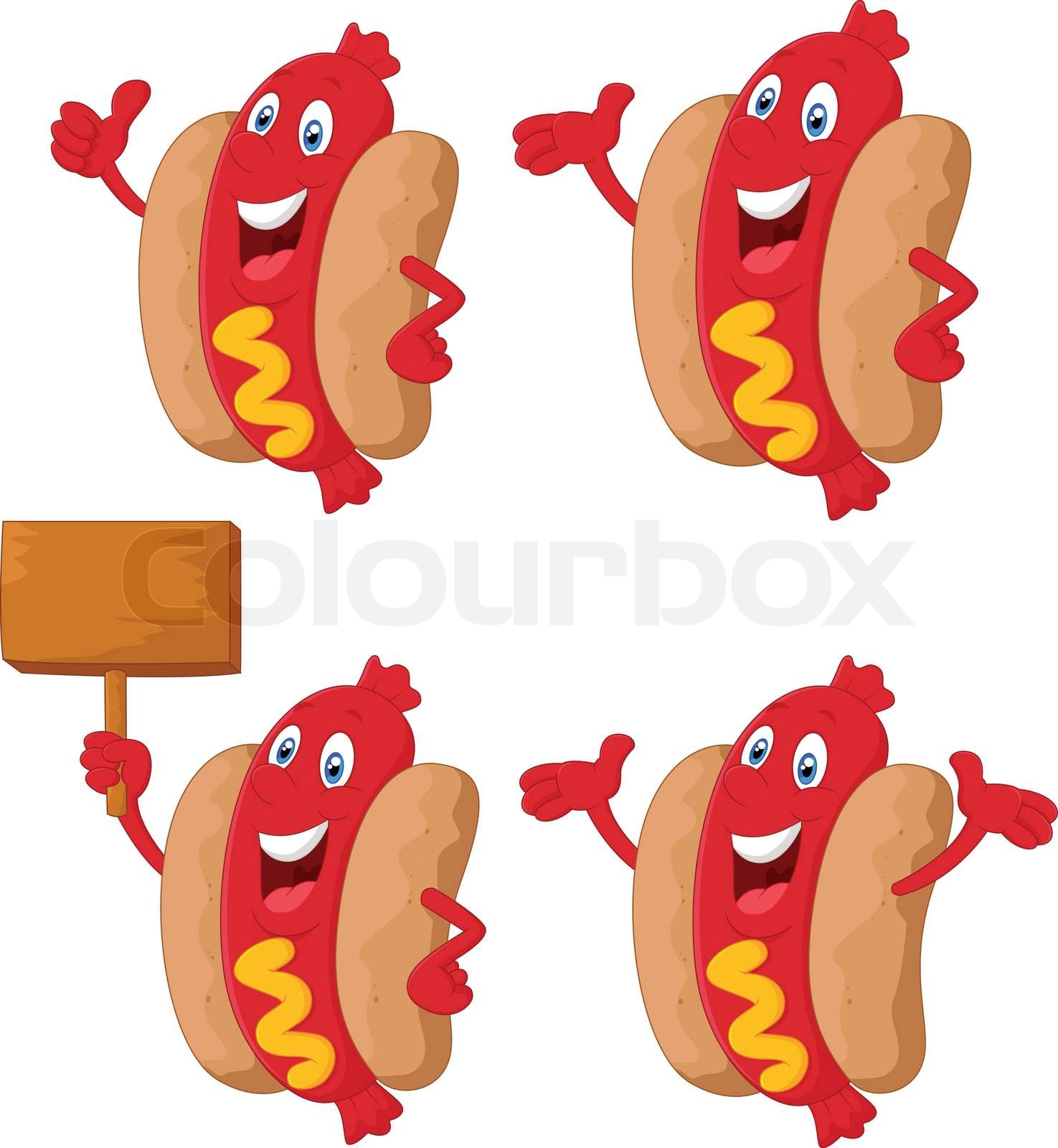 Süße Wurst-cartoon | Stock-Vektor | Colourbox