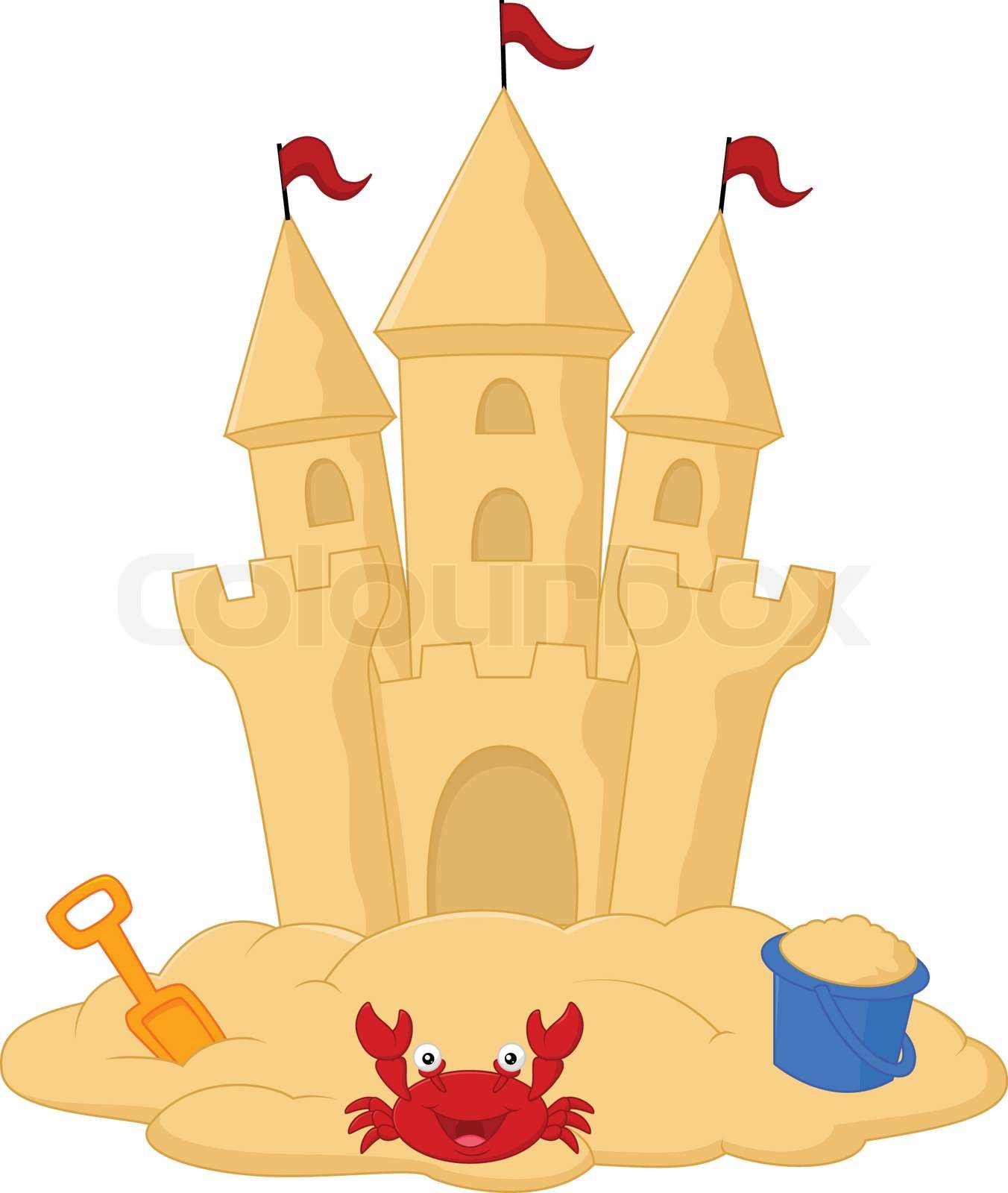 Sand castle cartoon | Stock vector | Colourbox