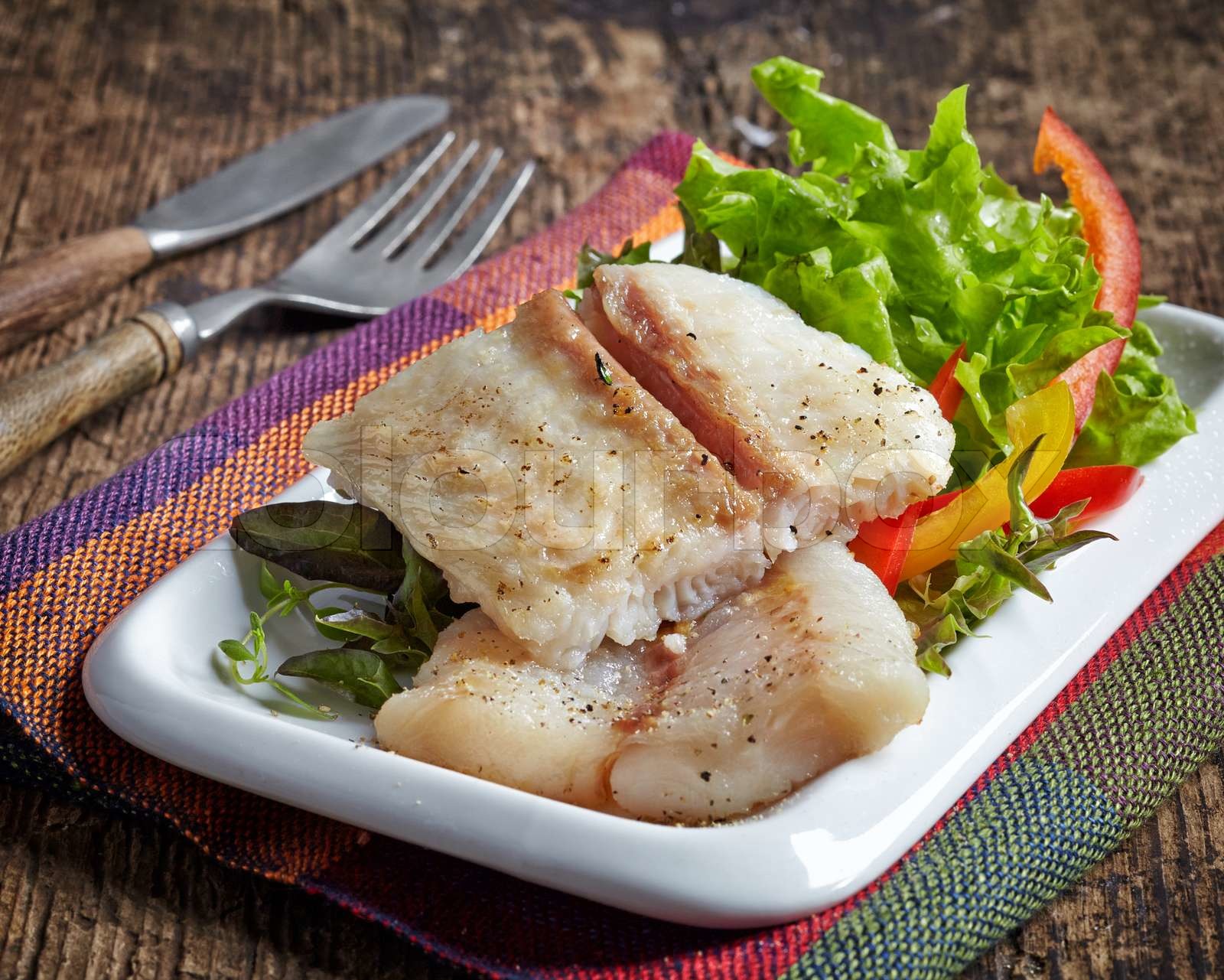 fried pangasius fish fillet pieces | Stock image | Colourbox