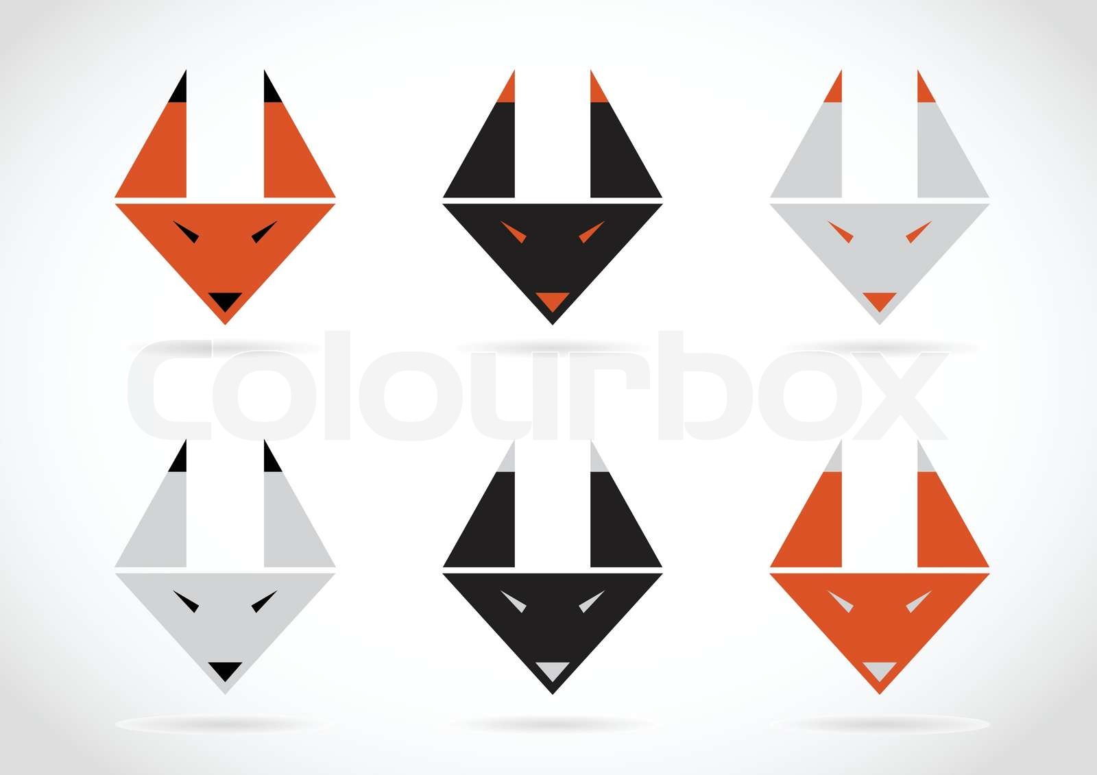 Vektor Fuchs Gesicht Icons set | Stock-Vektor | Colourbox