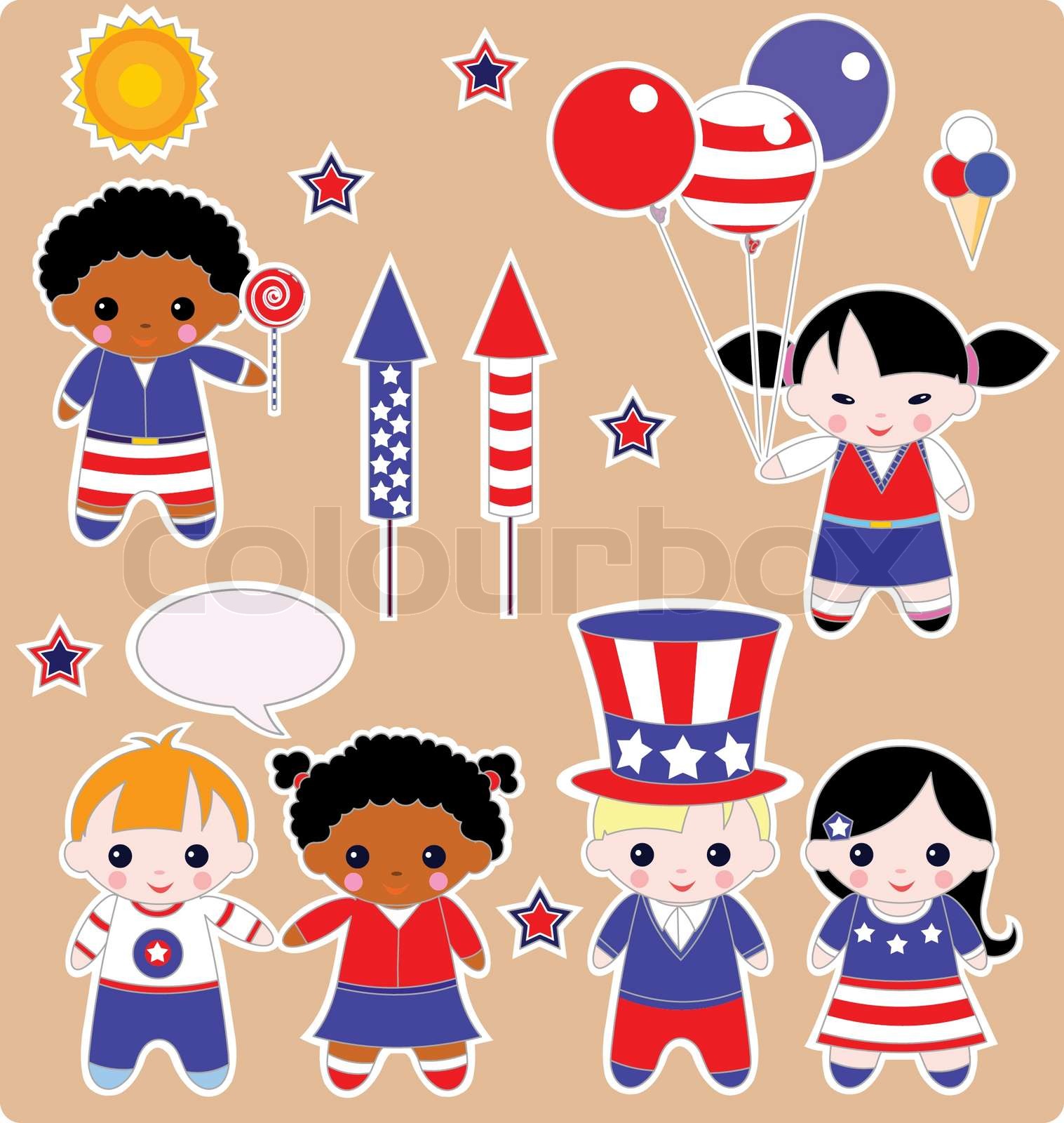 Fourth of July Children | Stock vector | Colourbox