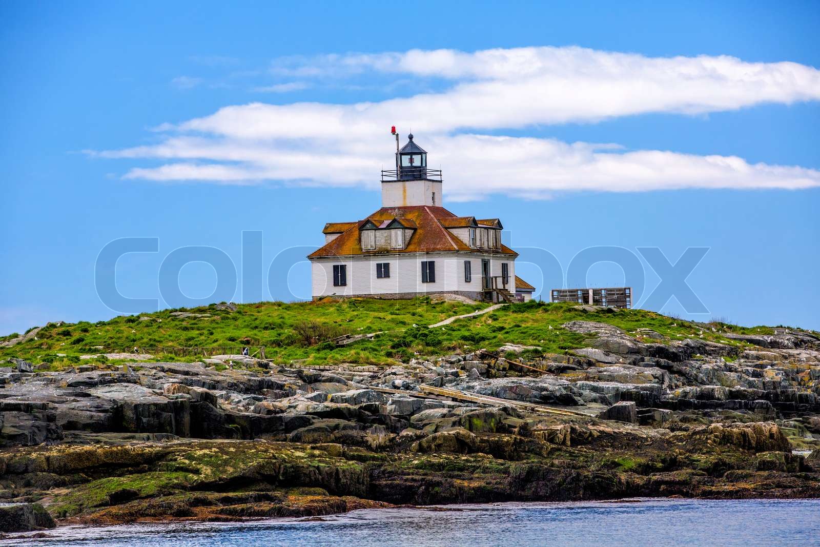 Historic Egg Rock Lighthouse in Maine | Stock image | Colourbox